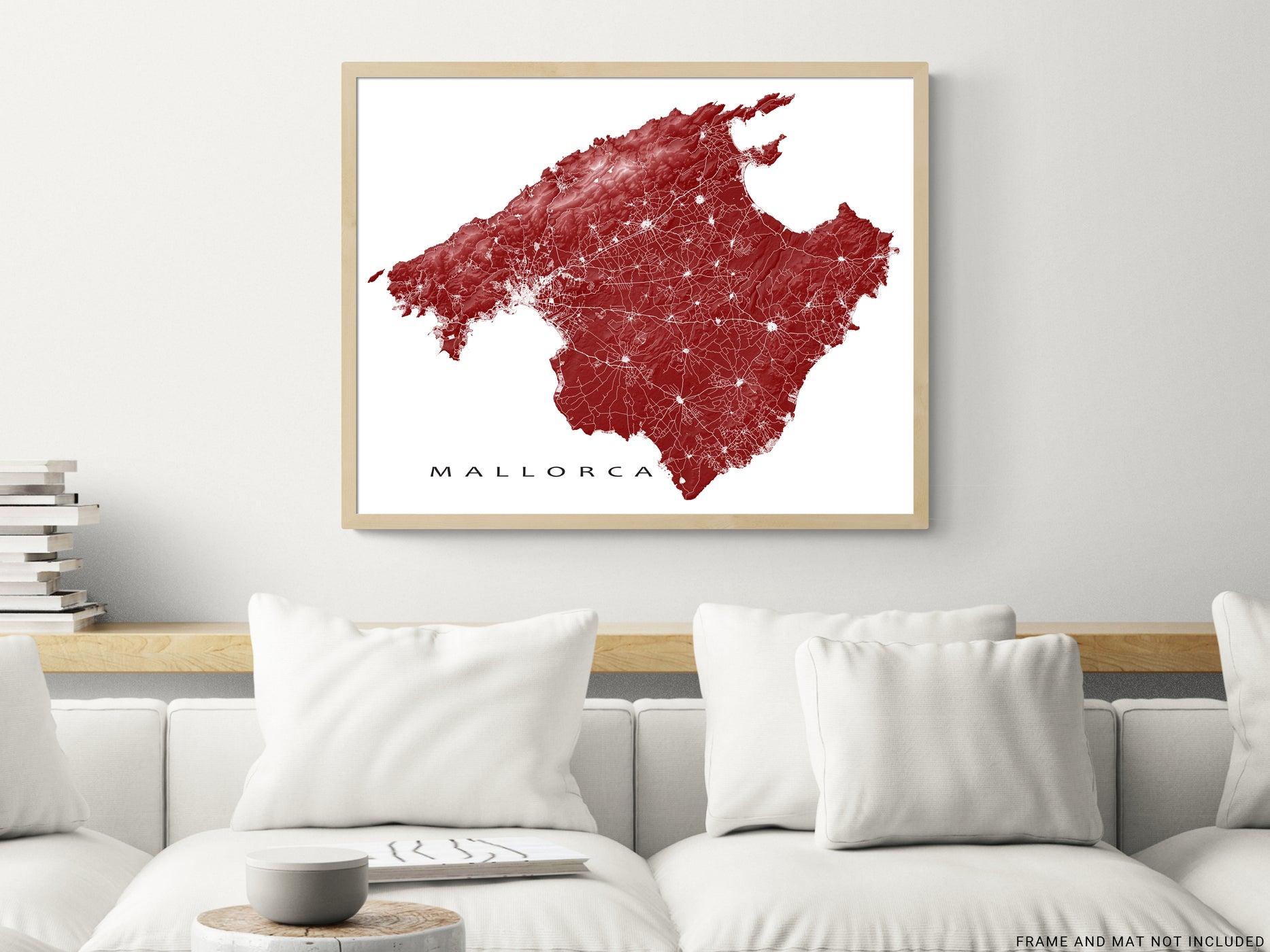 Mallorca Map Wall Decor Art Print, Spain Island Poster Maps, Majorca P ...