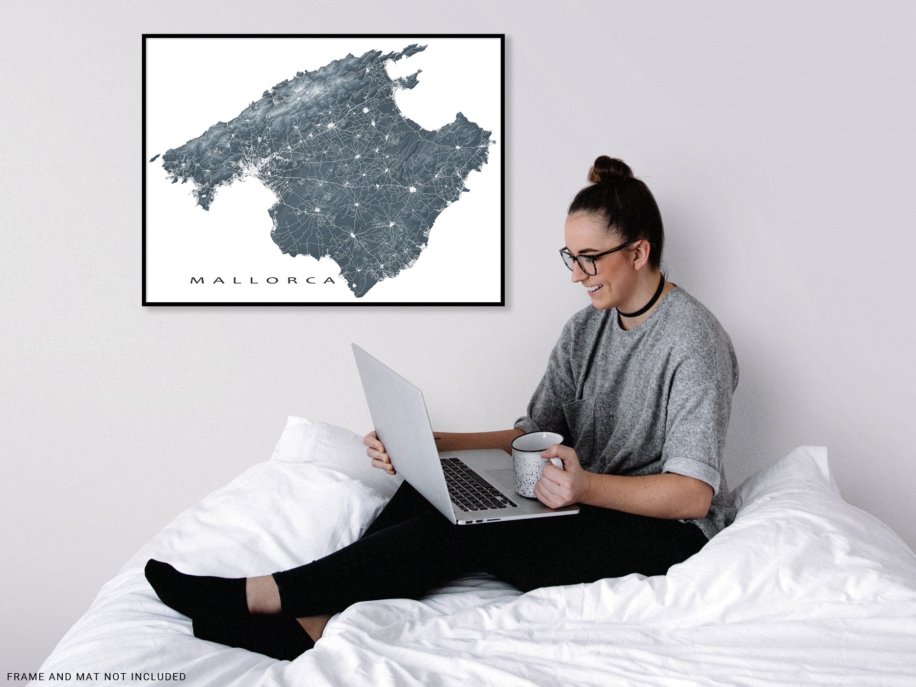 Mallorca Map Wall Decor Art Print, Spain Island Poster Maps, Majorca P ...