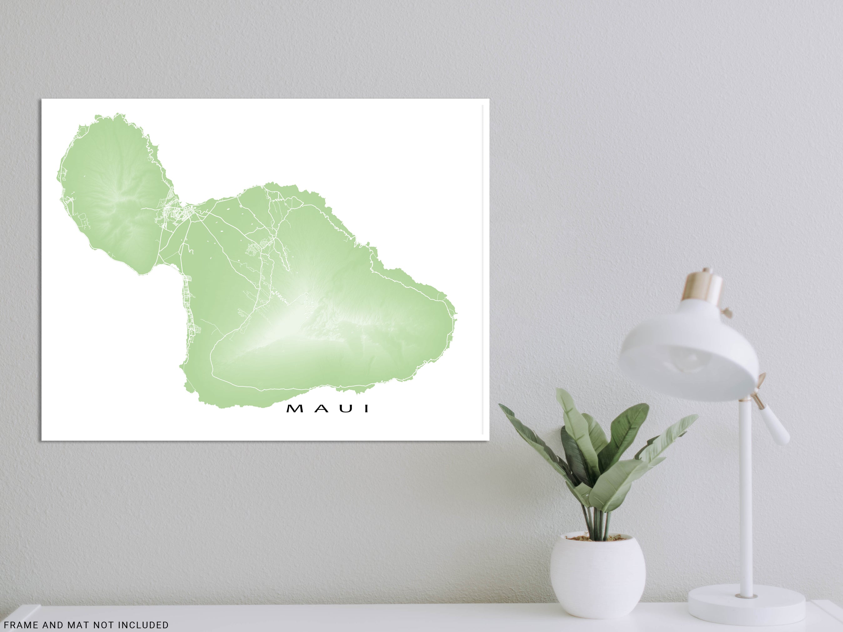 Maui Hawaii Map Print Poster, Topographic Hawaiian Islands Wall Art Ro ...