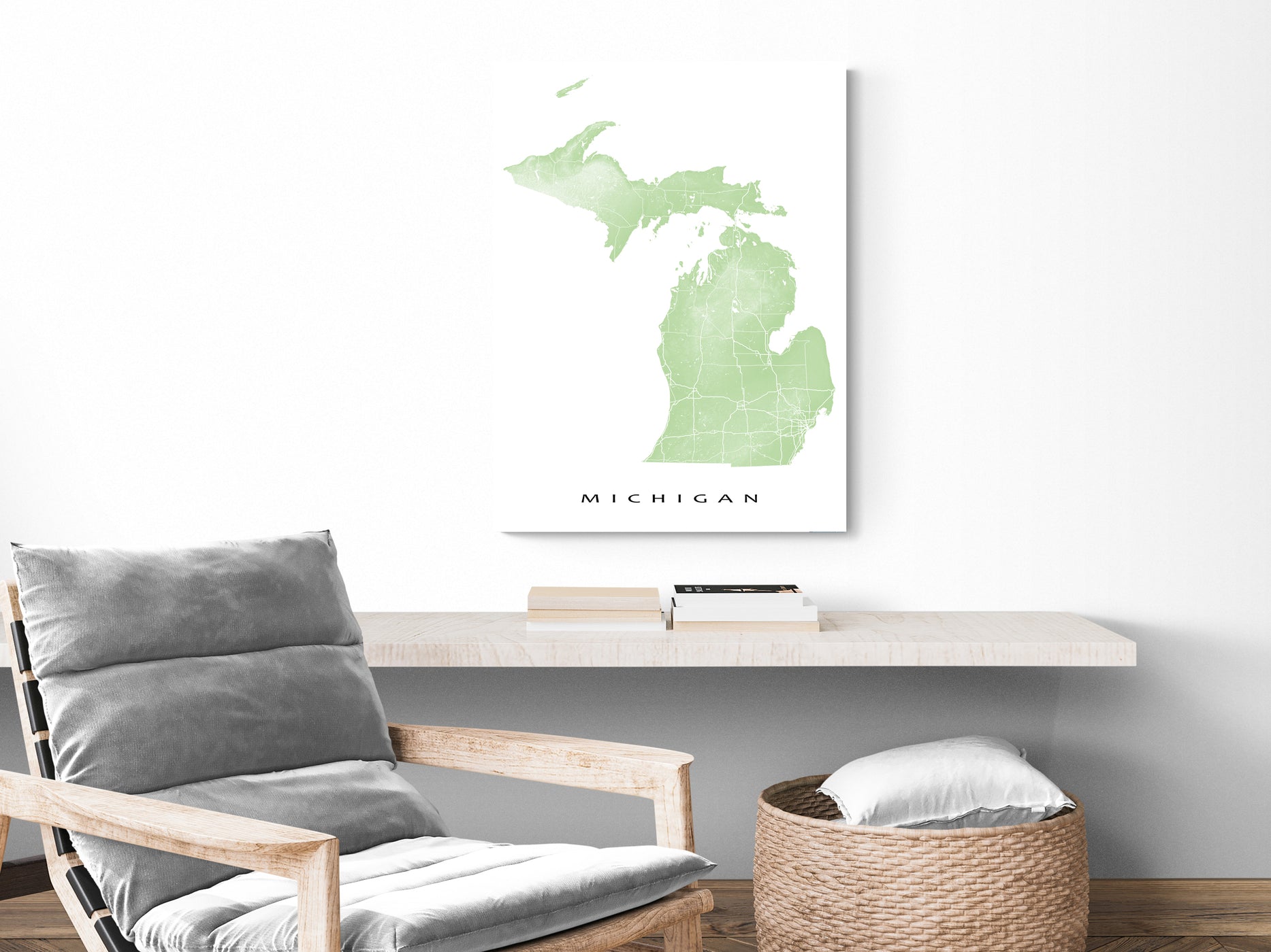 Michigan Map Print Poster, Michigan Wall Art Prints, MI State Maps ...