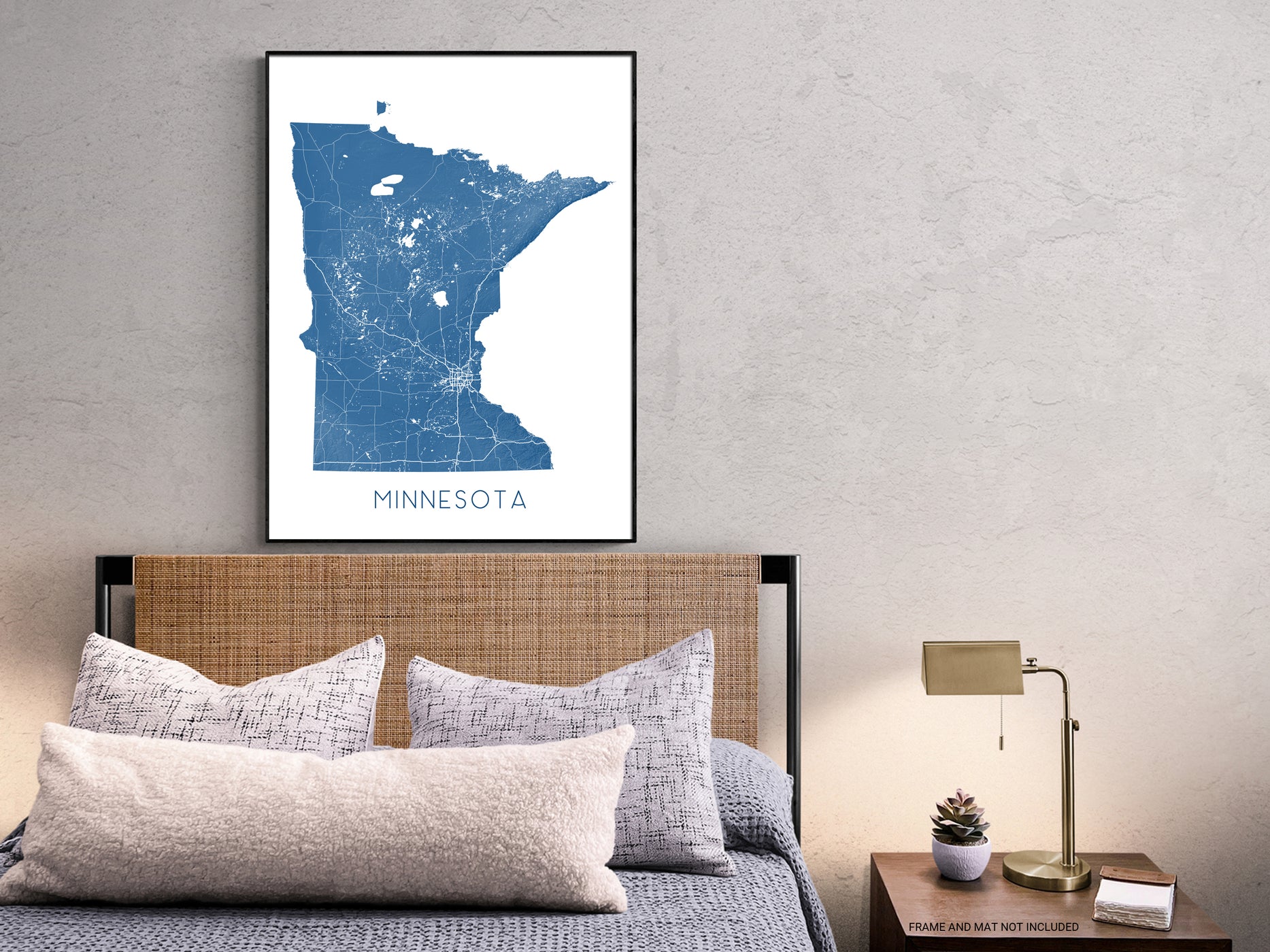 Minnesota Map Print Poster, Topographic State Map of Minnesota Wall Ar ...