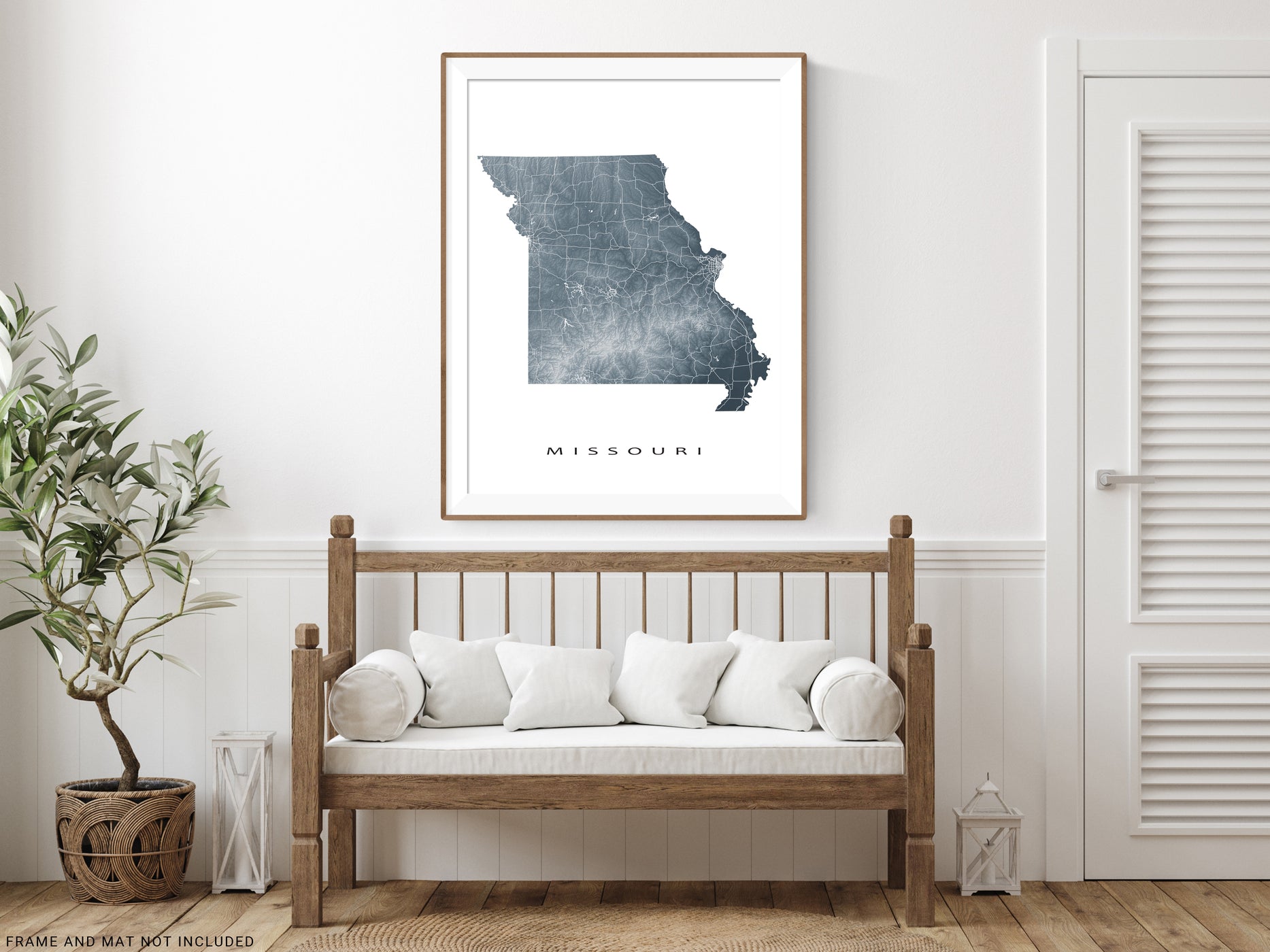 Missouri Map Wall Art Print Poster, Topographic MO State Road Maps, St ...