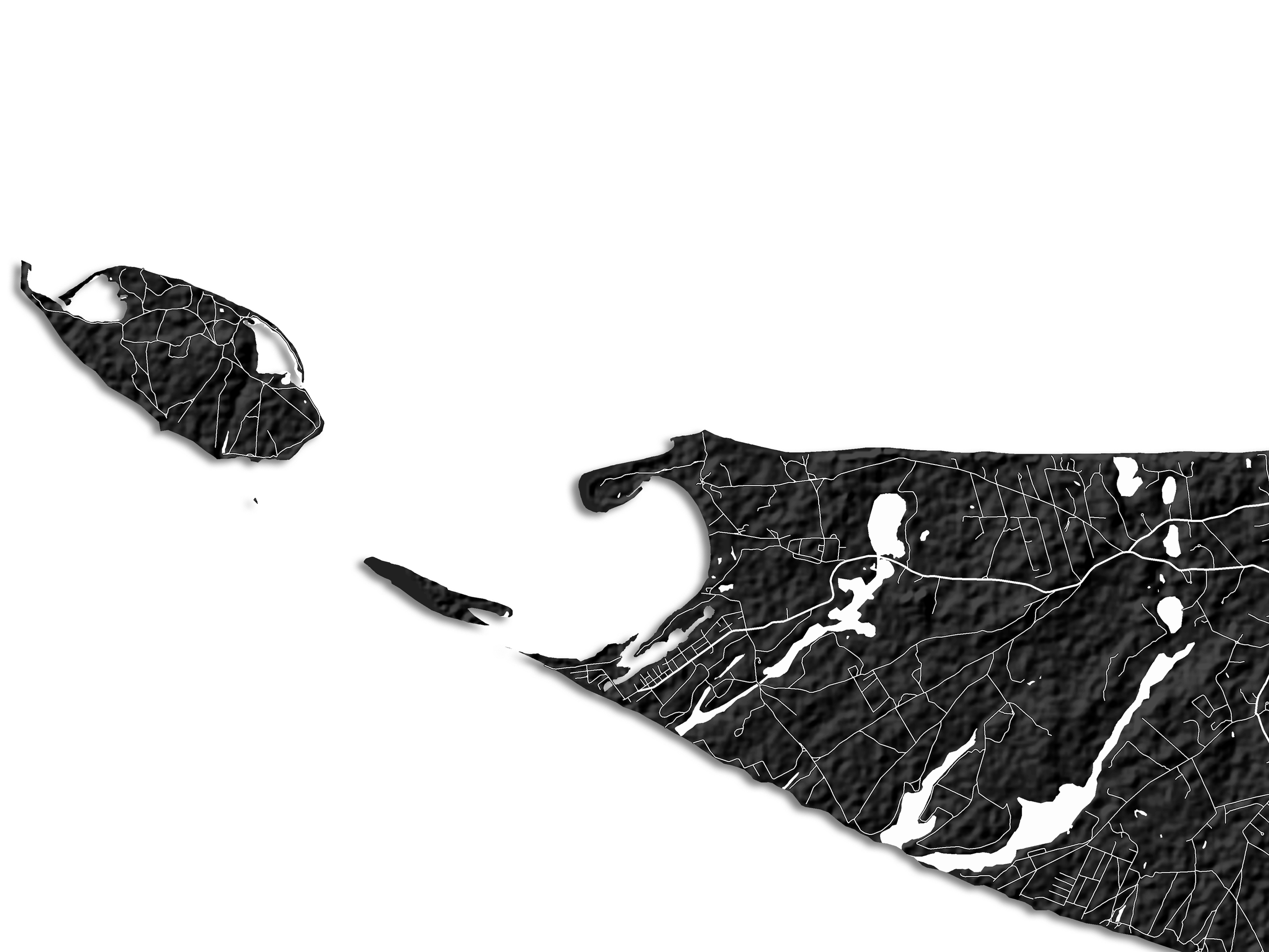 Nantucket Map Print Poster, Black and White New England Island Wall Ar ...
