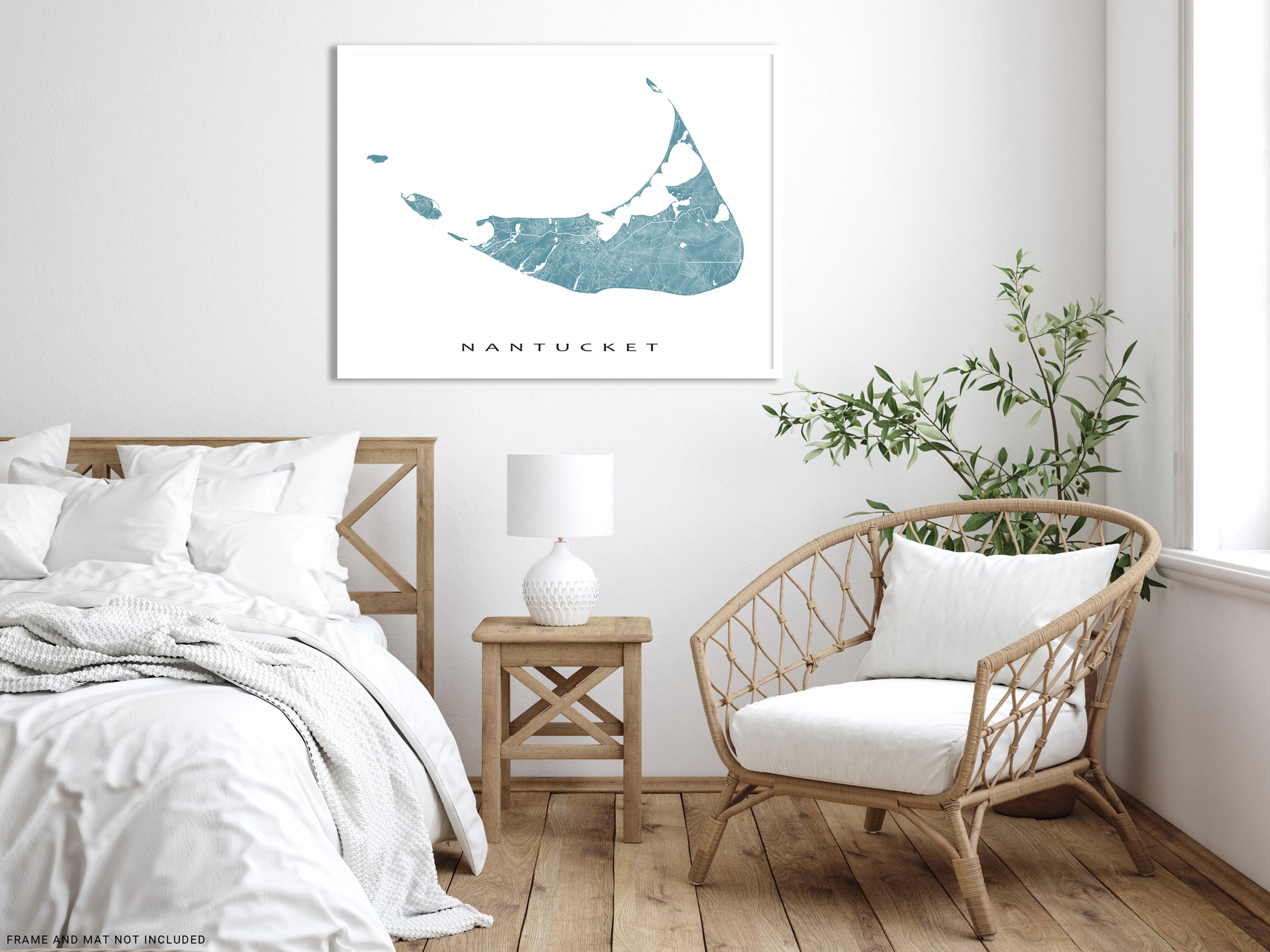 Nantucket Map Print Poster, Massachusetts, New England Island Wall Art ...