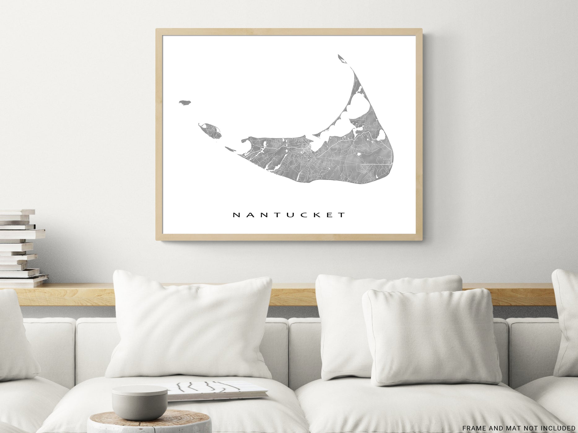 Nantucket Map Print Poster, Massachusetts, New England Island Wall Art ...
