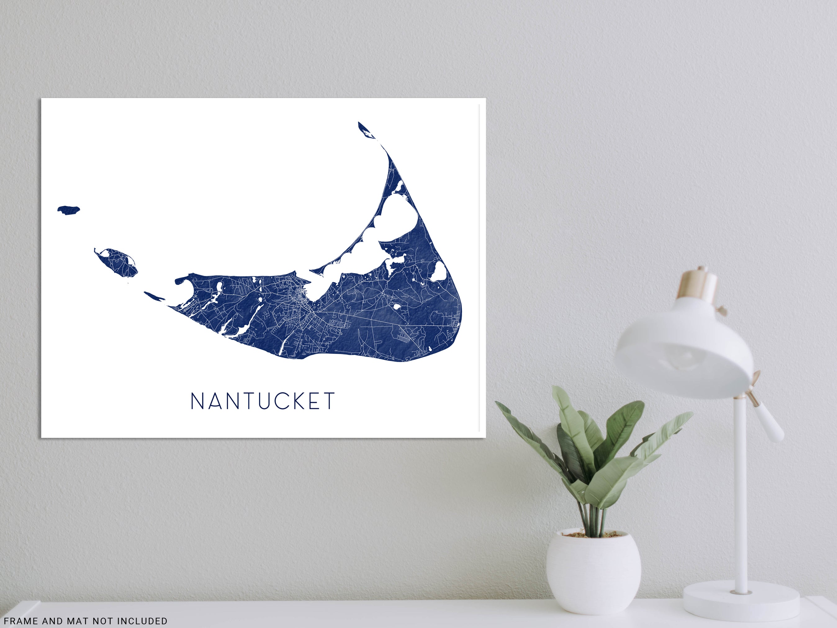 Nantucket Print Poster - Nantuckt Map of Nantucket MA Island Wall Art ...