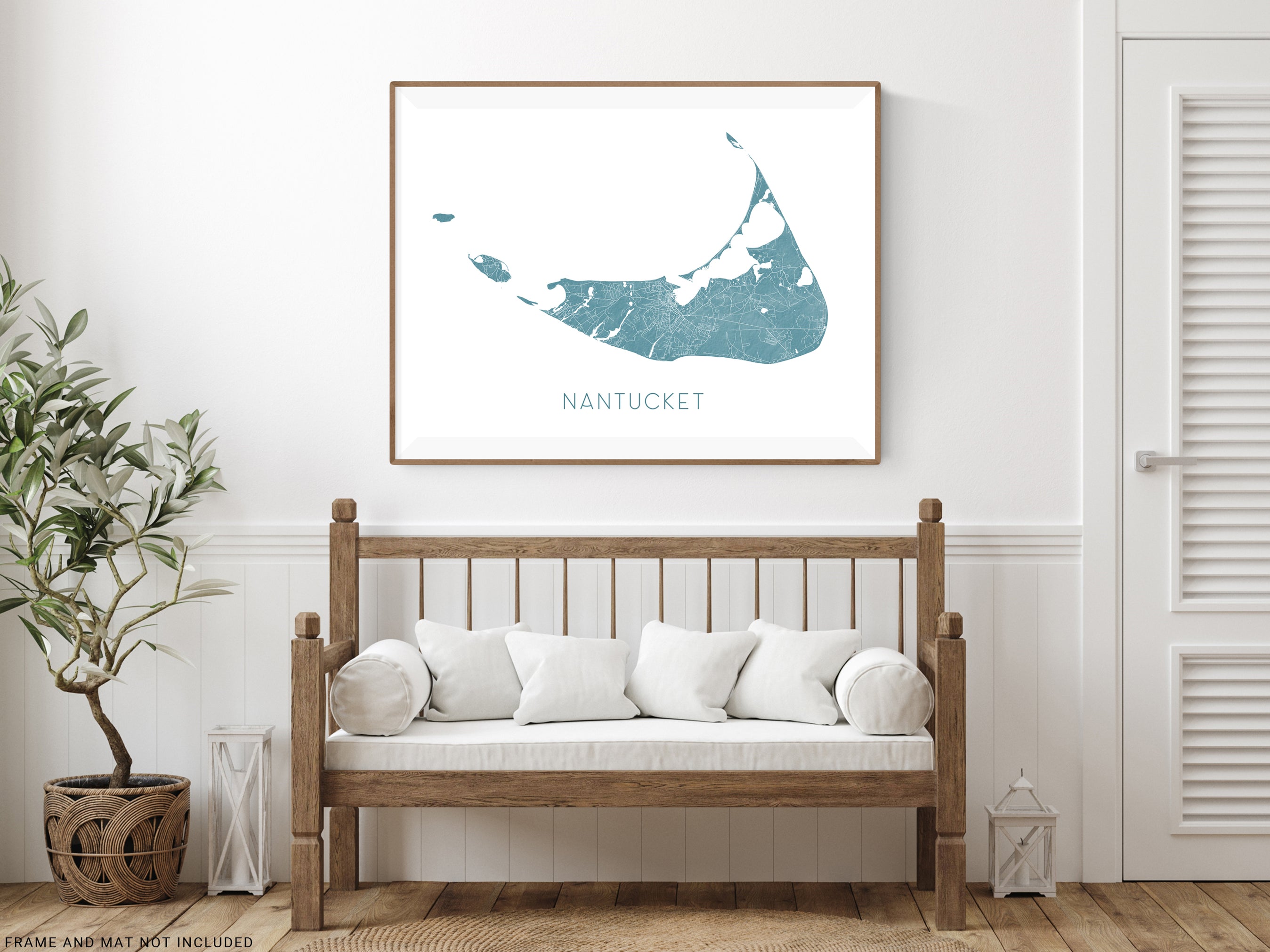 Nantucket Print Poster - Nantuckt Map of Nantucket MA Island Wall Art ...