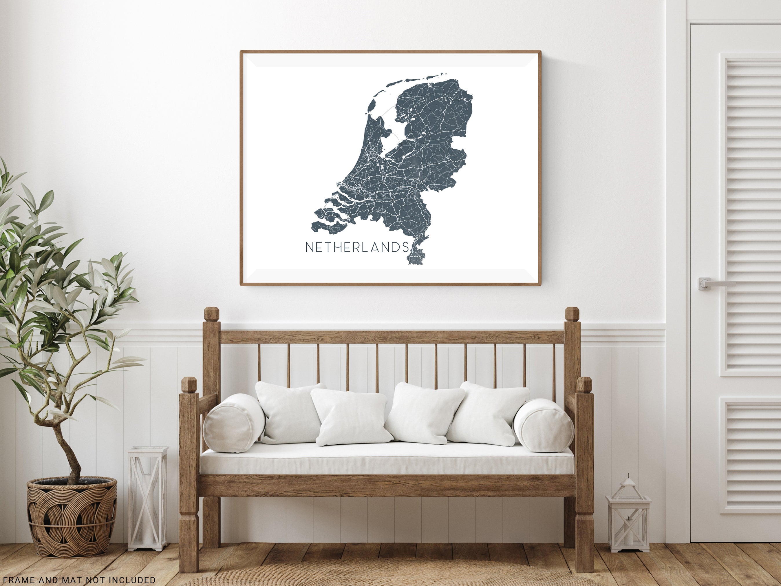 The Netherlands Map Print Poster, Nederland Holland Country Wall Art P ...
