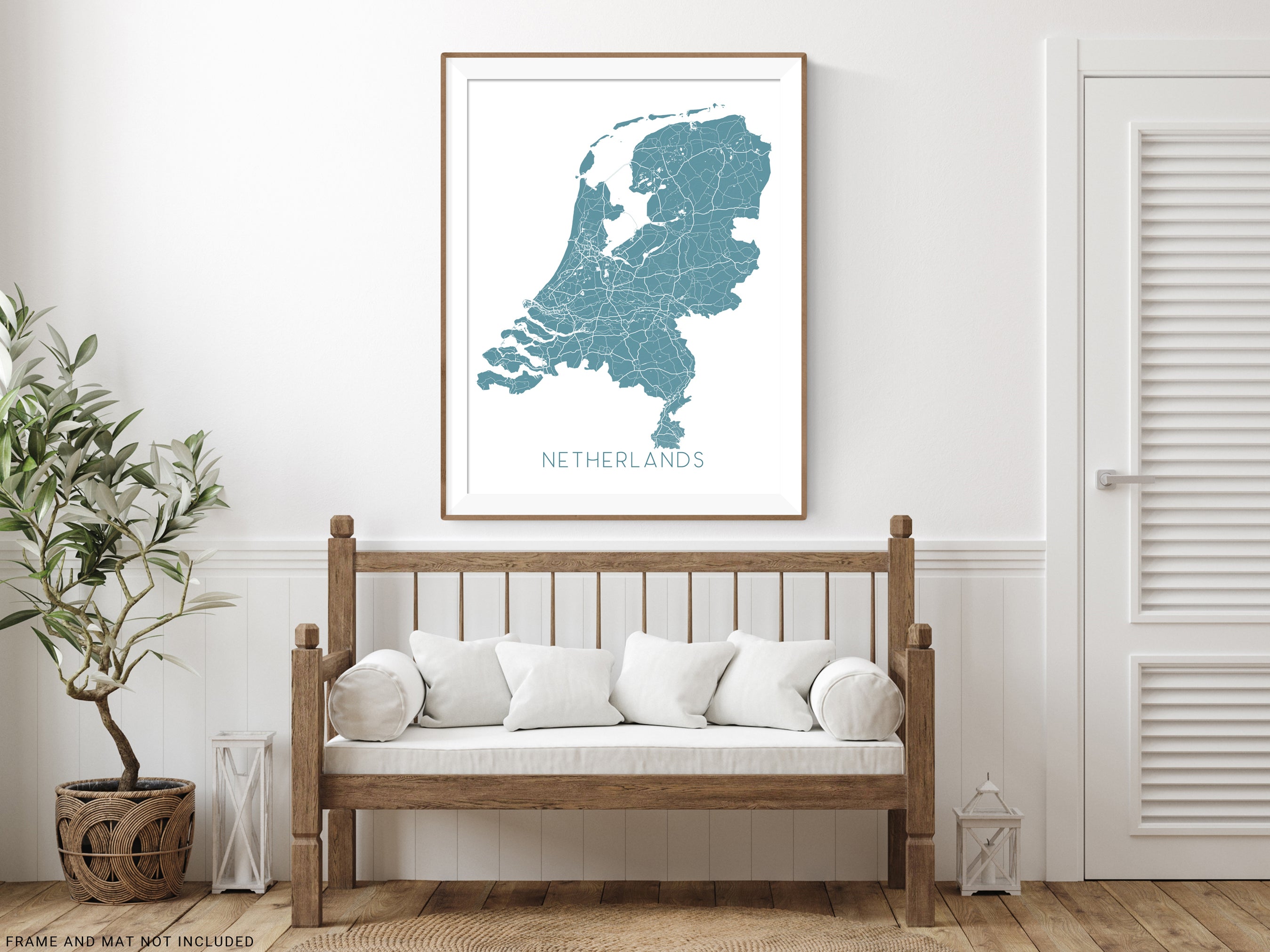 The Netherlands Map Print Poster, Nederland Holland Country Wall Art P ...