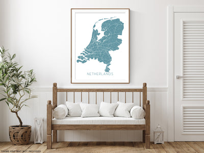 The Netherlands Map Print Poster, Nederland Holland Country Wall Art P ...