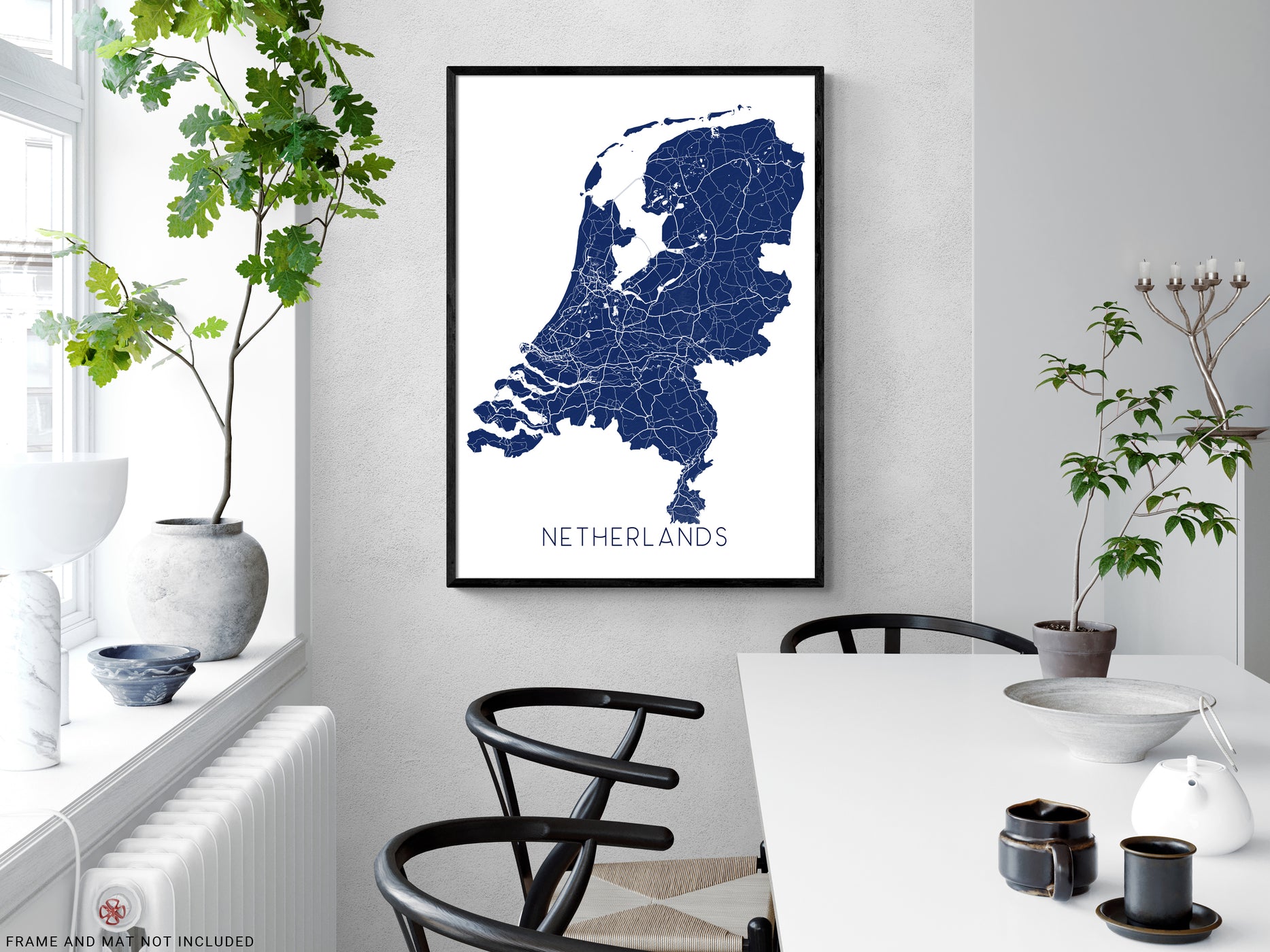 The Netherlands Map Print Poster, Nederland Holland Country Wall Art P ...