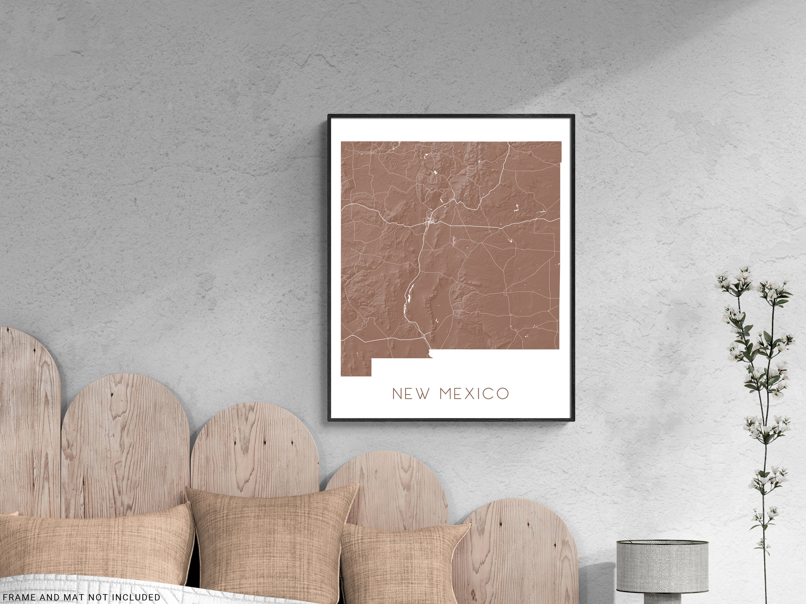New Mexico Map Print Poster - Topographic Map of NM State Wall Art Pos ...