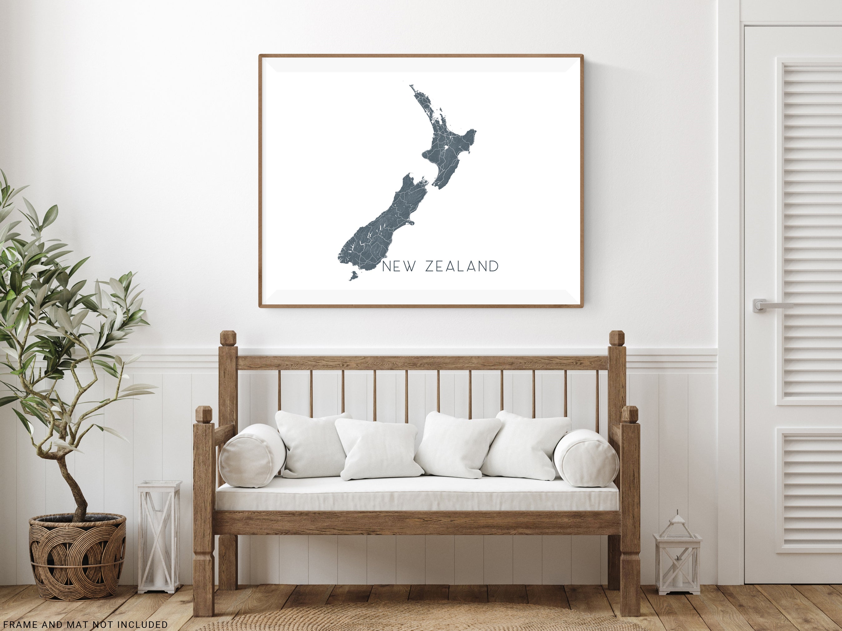 New Zealand Map of New Zealand Print Wall Art Poster, Topographic Maps ...