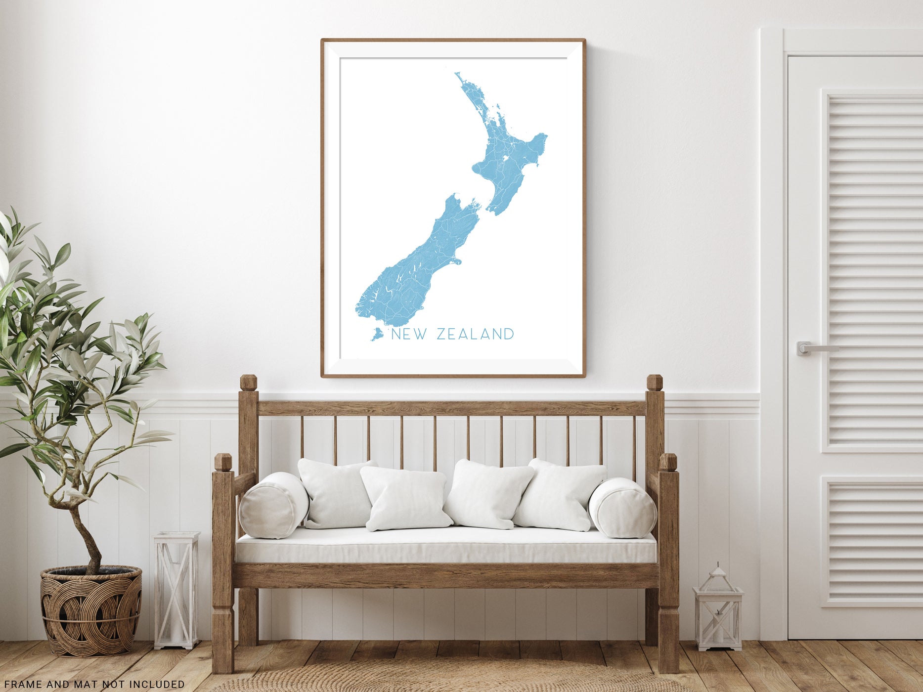 New Zealand Map of New Zealand Print Wall Art Poster, Topographic Maps ...