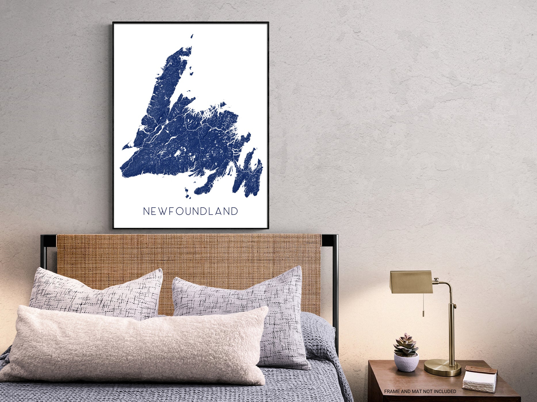 Newfoundland Map Print Poster, Canada Province Topographic Maps, St Jo ...