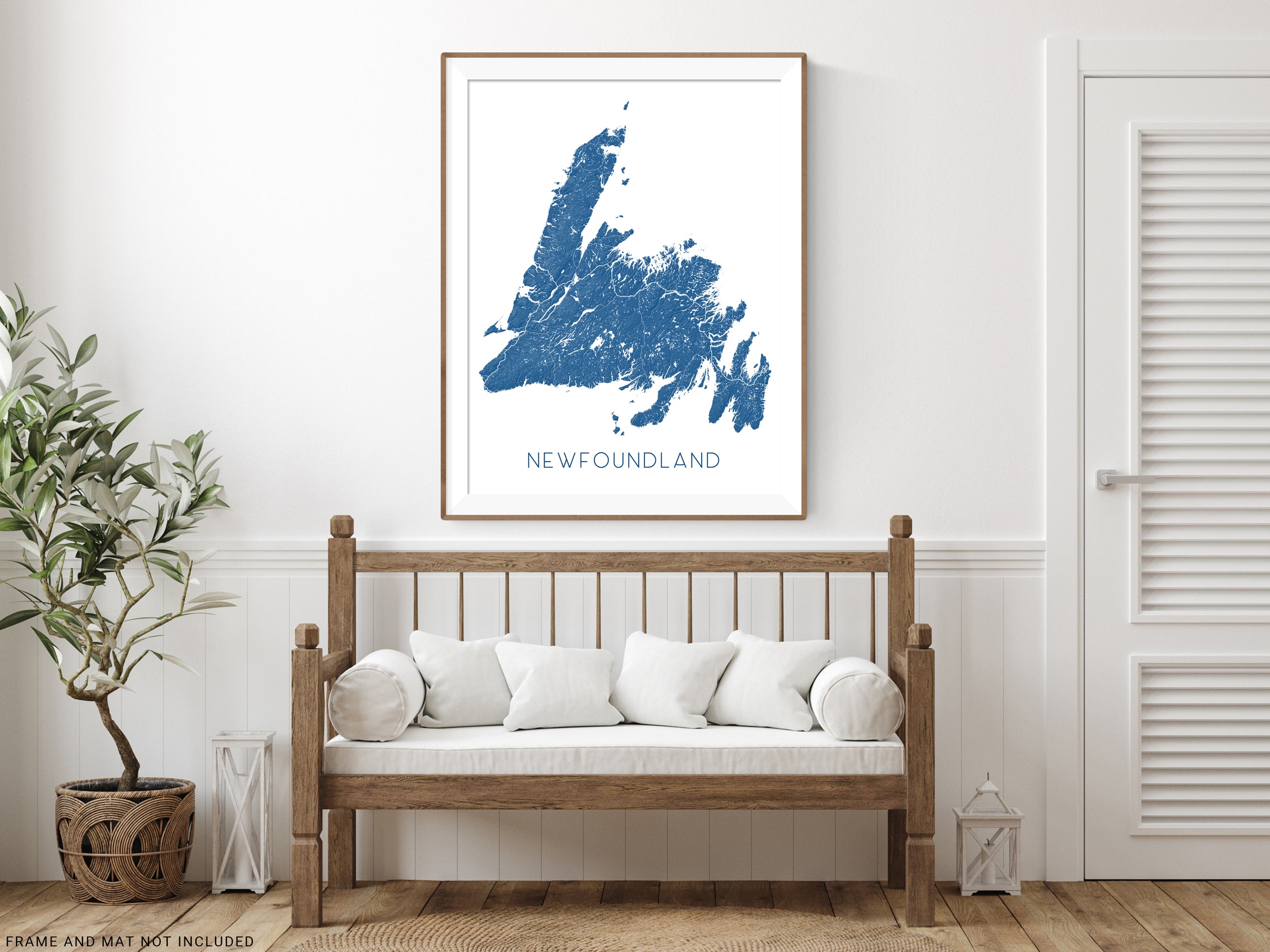 Newfoundland Map Print Poster, Canada Province Topographic Maps, St Jo — Maps As Art