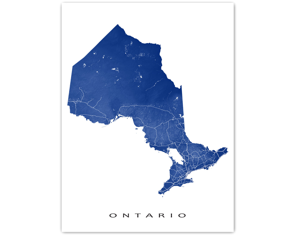 Ontario Map Canada, Topographic Ontario Art Prints and Posters, Toront ...