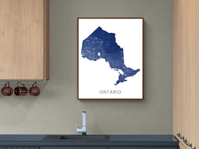 Ontario Topographic Map Print: Canada Province Wall Art Poster, Toront ...