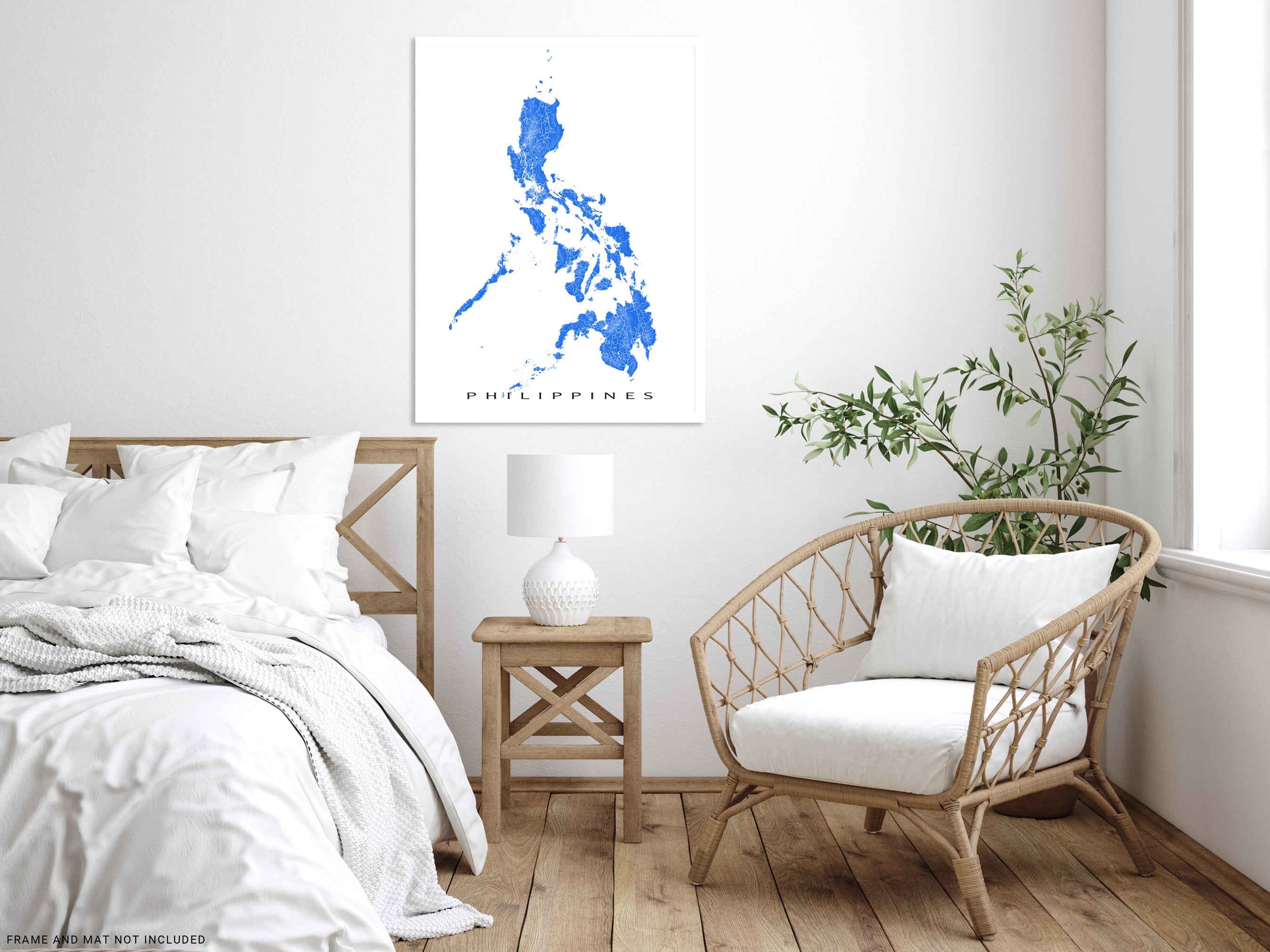 Philippines Map Wall Art Print Poster, Topographic Poster Road Maps, M ...