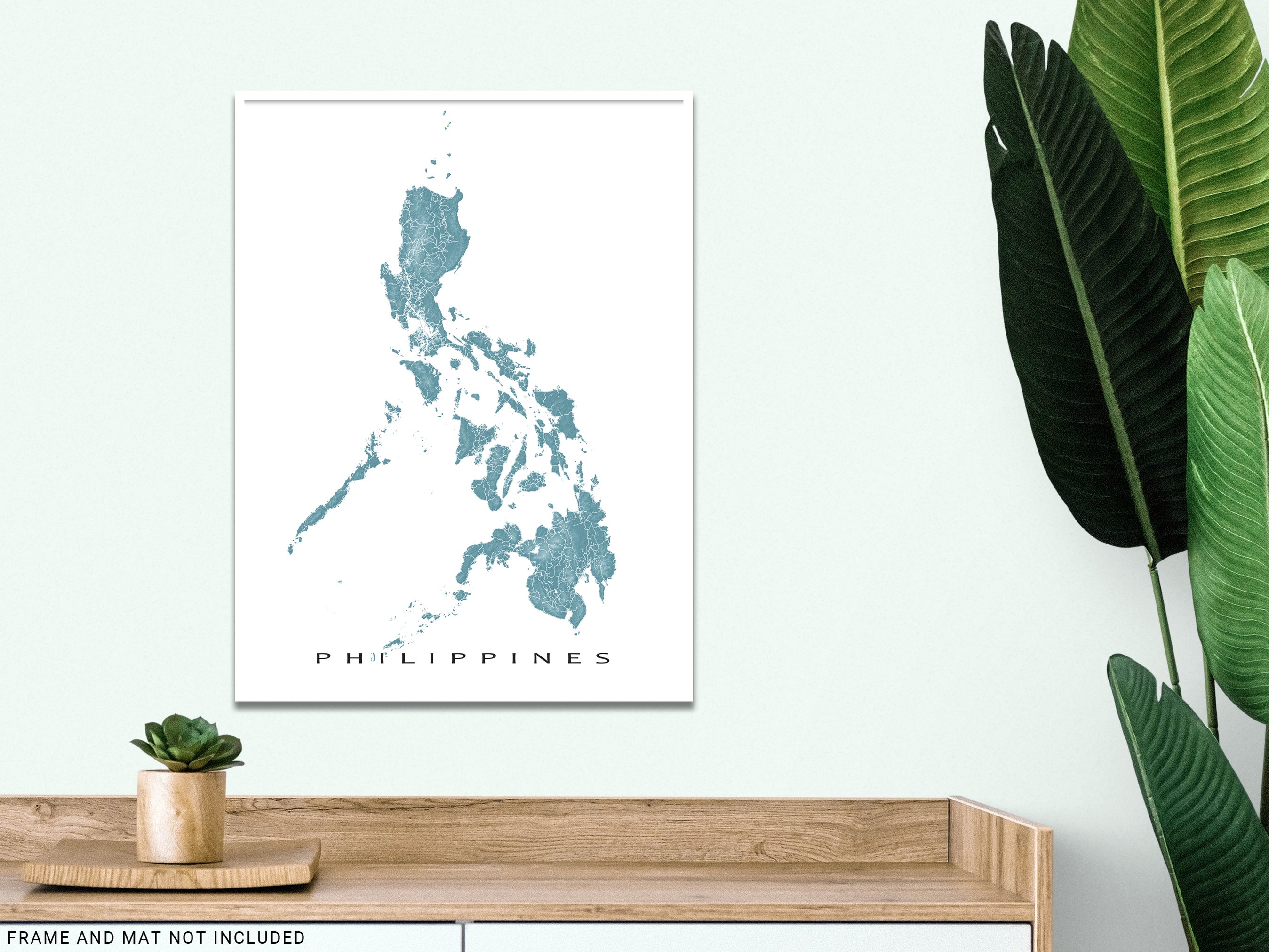 Philippines Map Wall Art Print Poster, Topographic Poster Road Maps, M ...