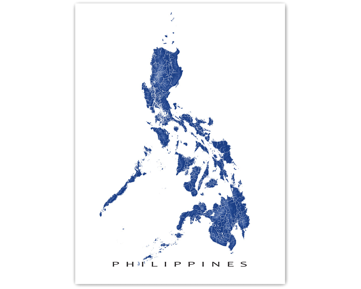 Philippines Map Wall Art Print Poster, Topographic Poster Road Maps, M ...