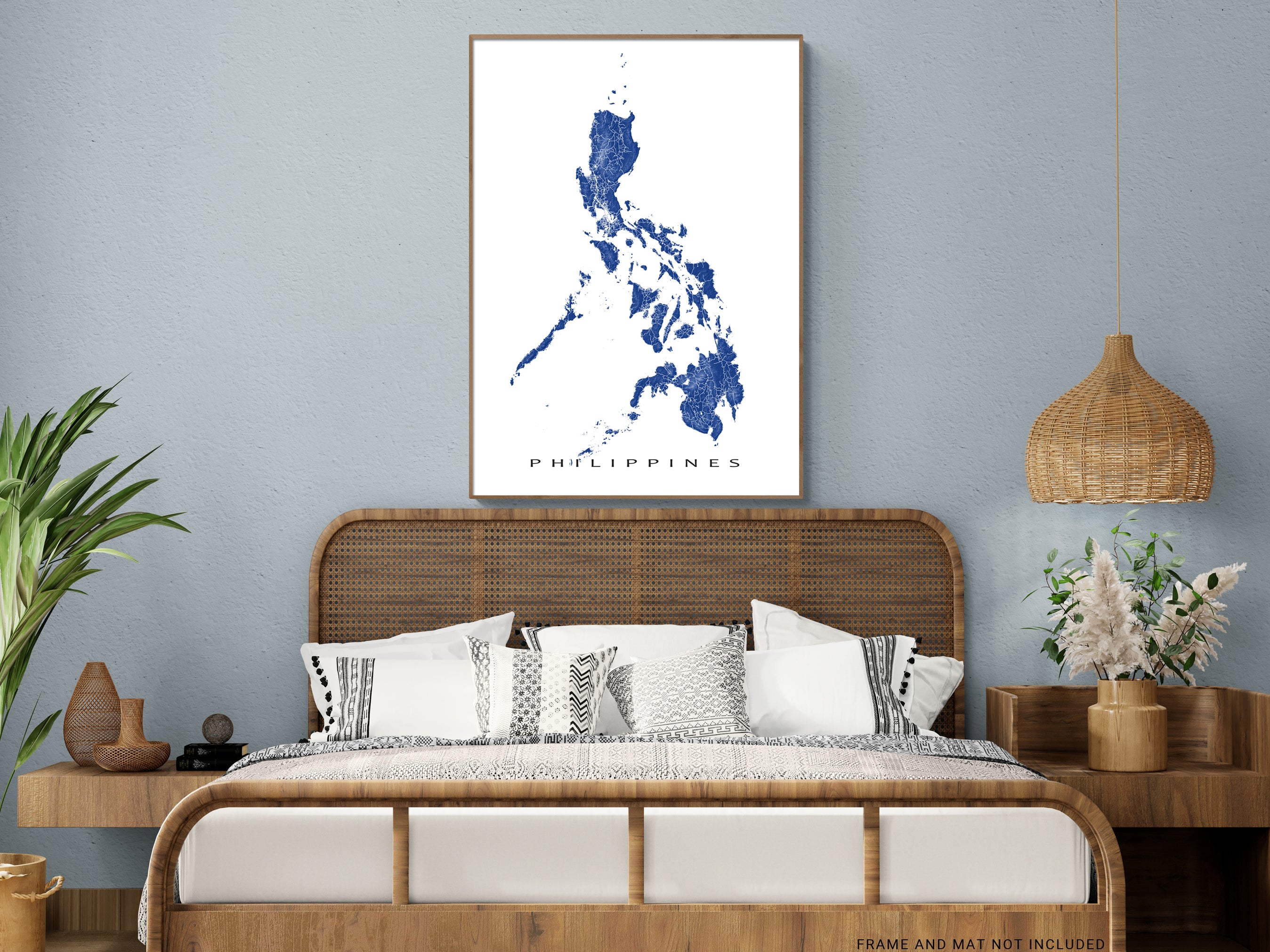 Philippines Map Wall Art Print Poster, Topographic Poster Road Maps, M ...