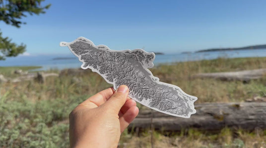 Black and White Vancouver Island Car Vinyl Decal, Topographic Vancouve ...