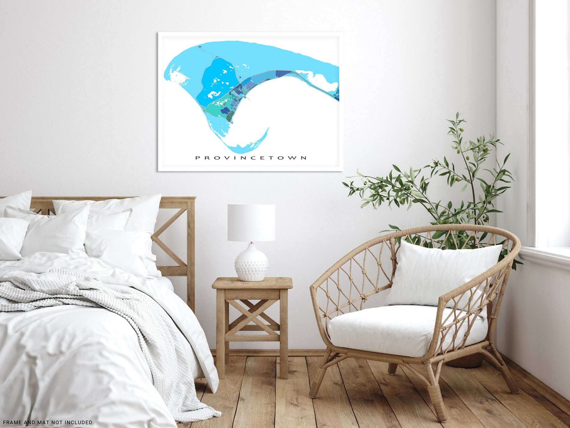 Provincetown Cape Cod Map Print Poster, Blue Geometric City Street Map ...