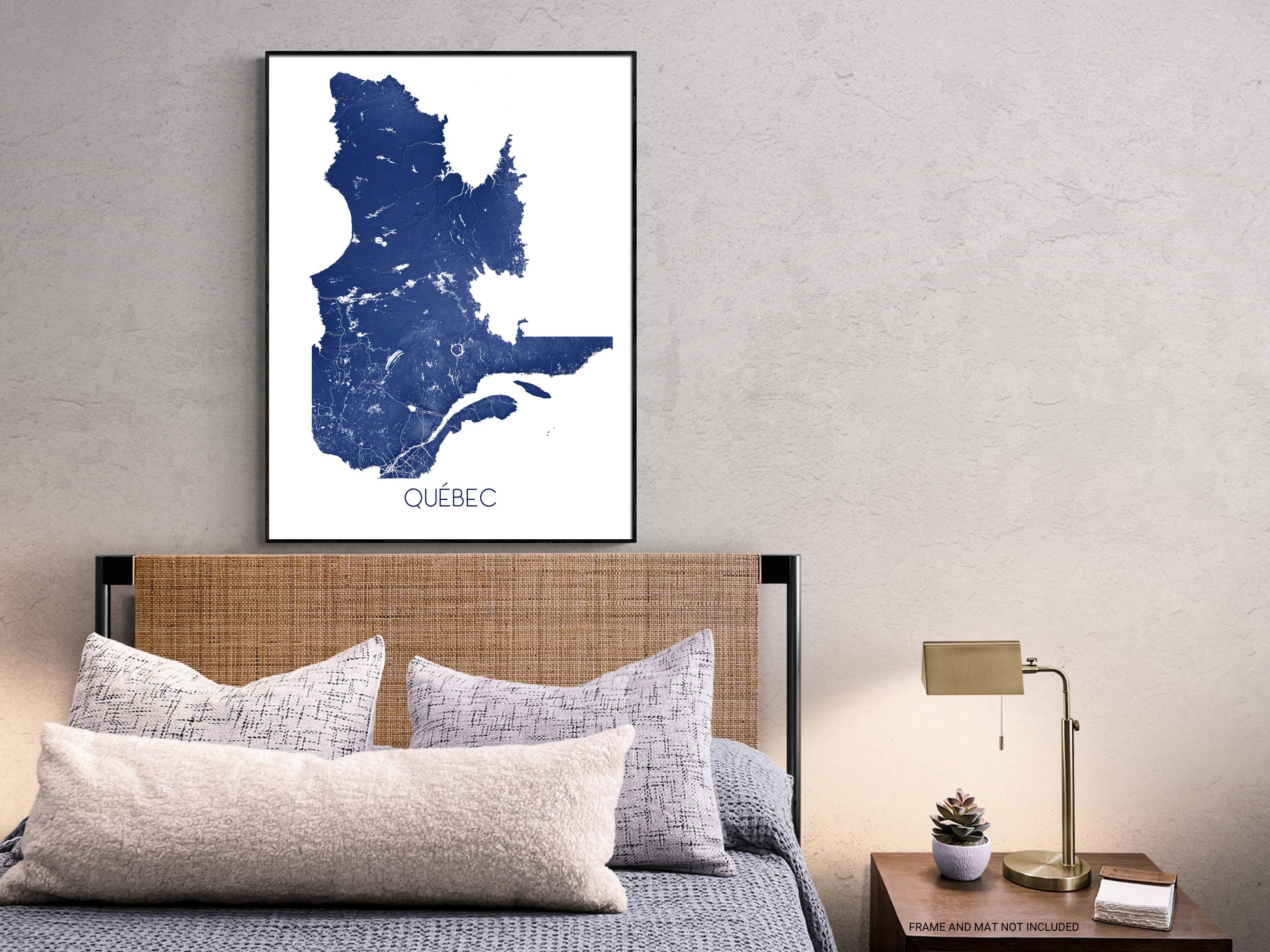 Quebec Map Print Poster - Province Topographic Map of Quebec Wall Art ...
