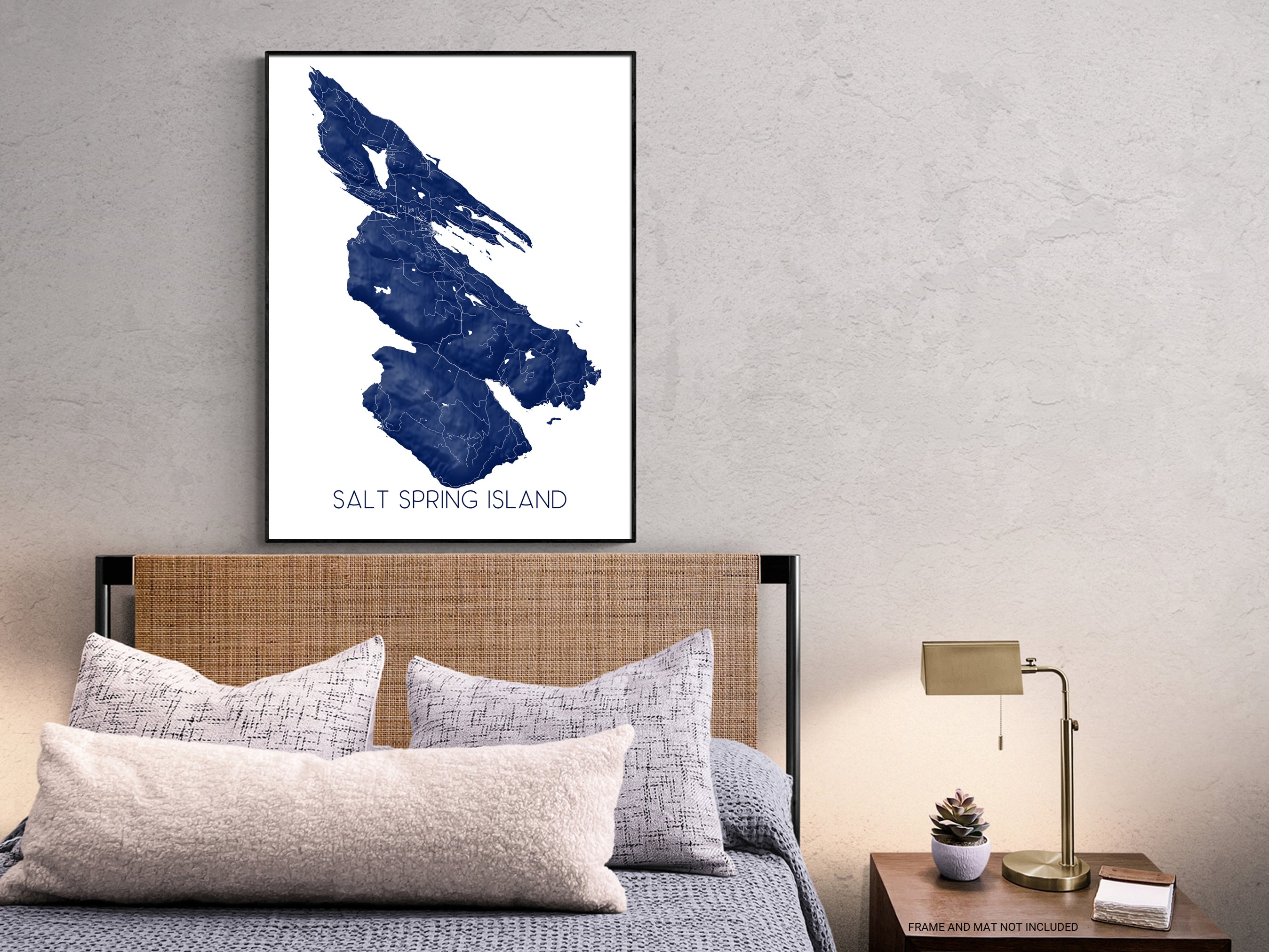 Salt Spring Map Wall Art Print - Map of Saltspring Island, BC Canada P ...