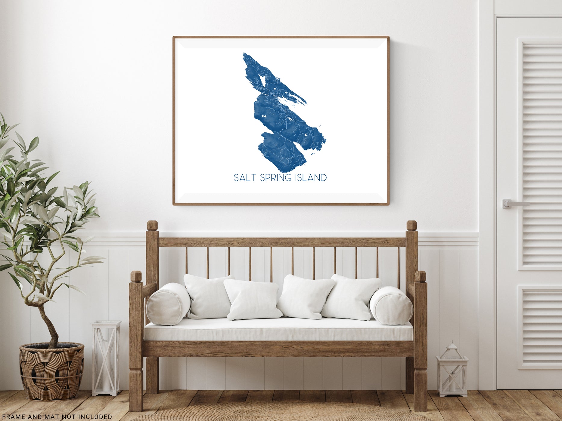 Salt Spring Map Wall Art Print - Map of Saltspring Island, BC Canada P ...