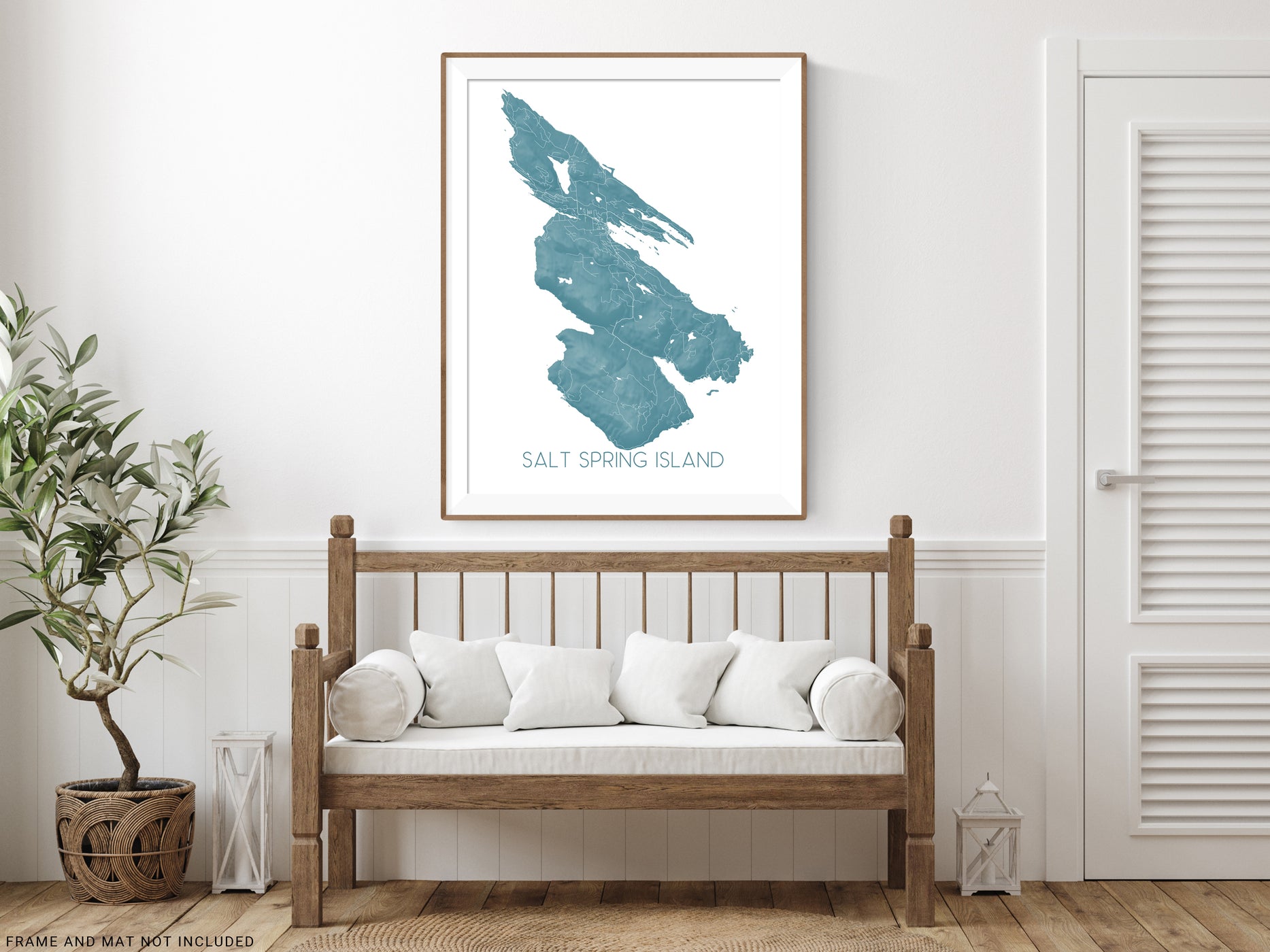 Salt Spring Map Wall Art Print - Map of Saltspring Island, BC Canada P ...