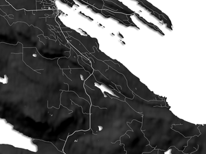 Salt Spring Island Map Print Poster, Black and White Topographic Salts ...