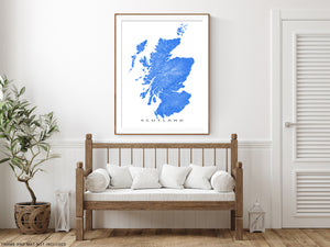 Scotland Map Print, Topographic Scotland Country Wall Art Poster Road ...