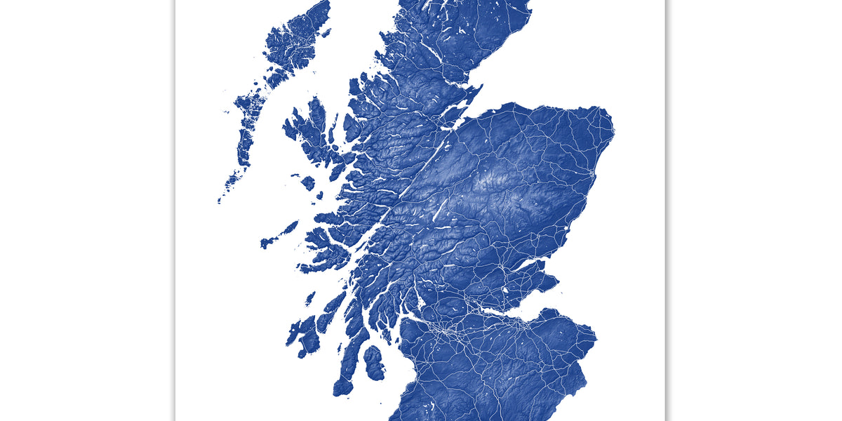 Scotland Map Print, Topographic Scotland Country Wall Art Poster Road ...