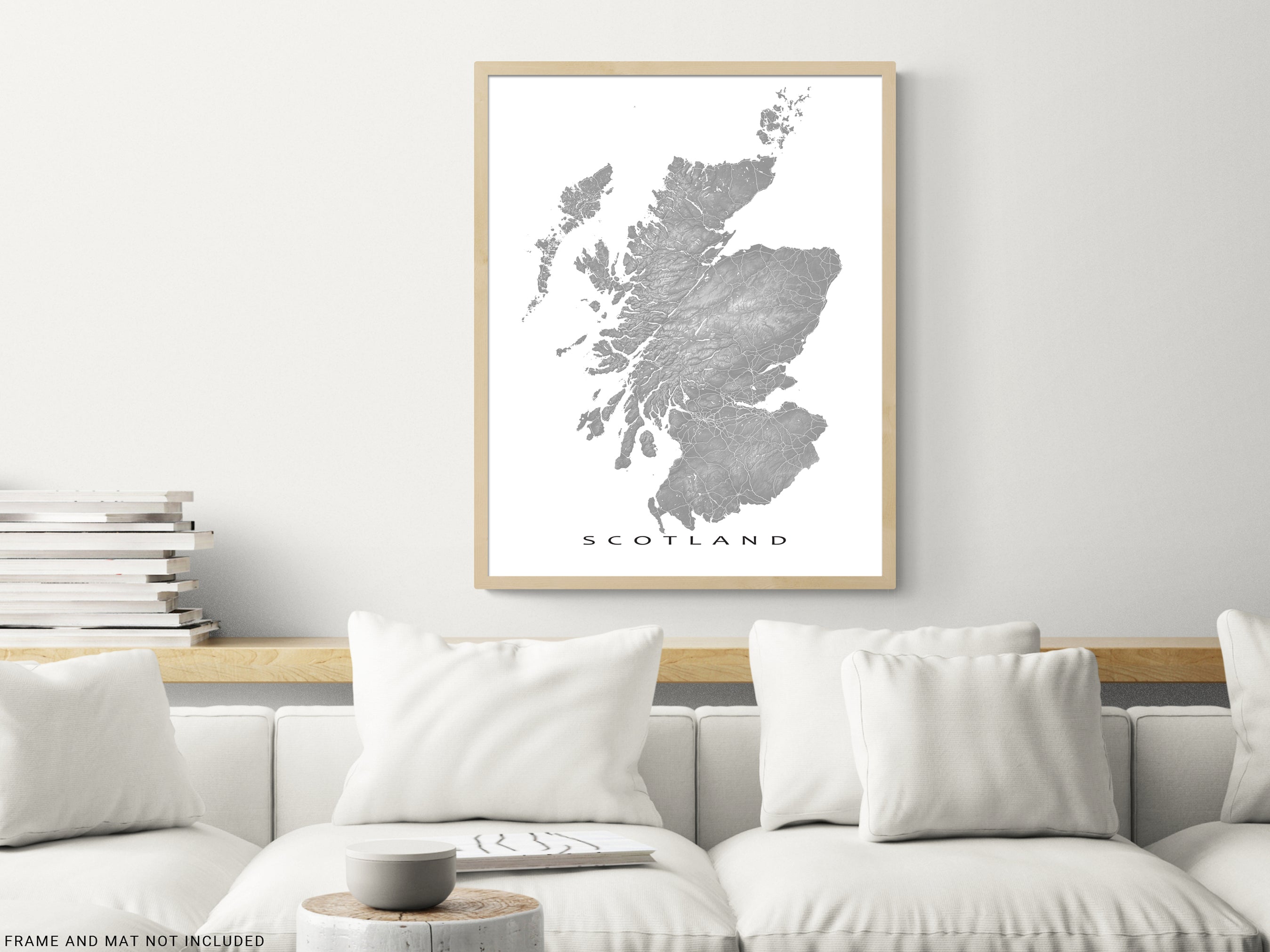 Scotland Map Print, Topographic Scotland Country Wall Art Poster Road ...