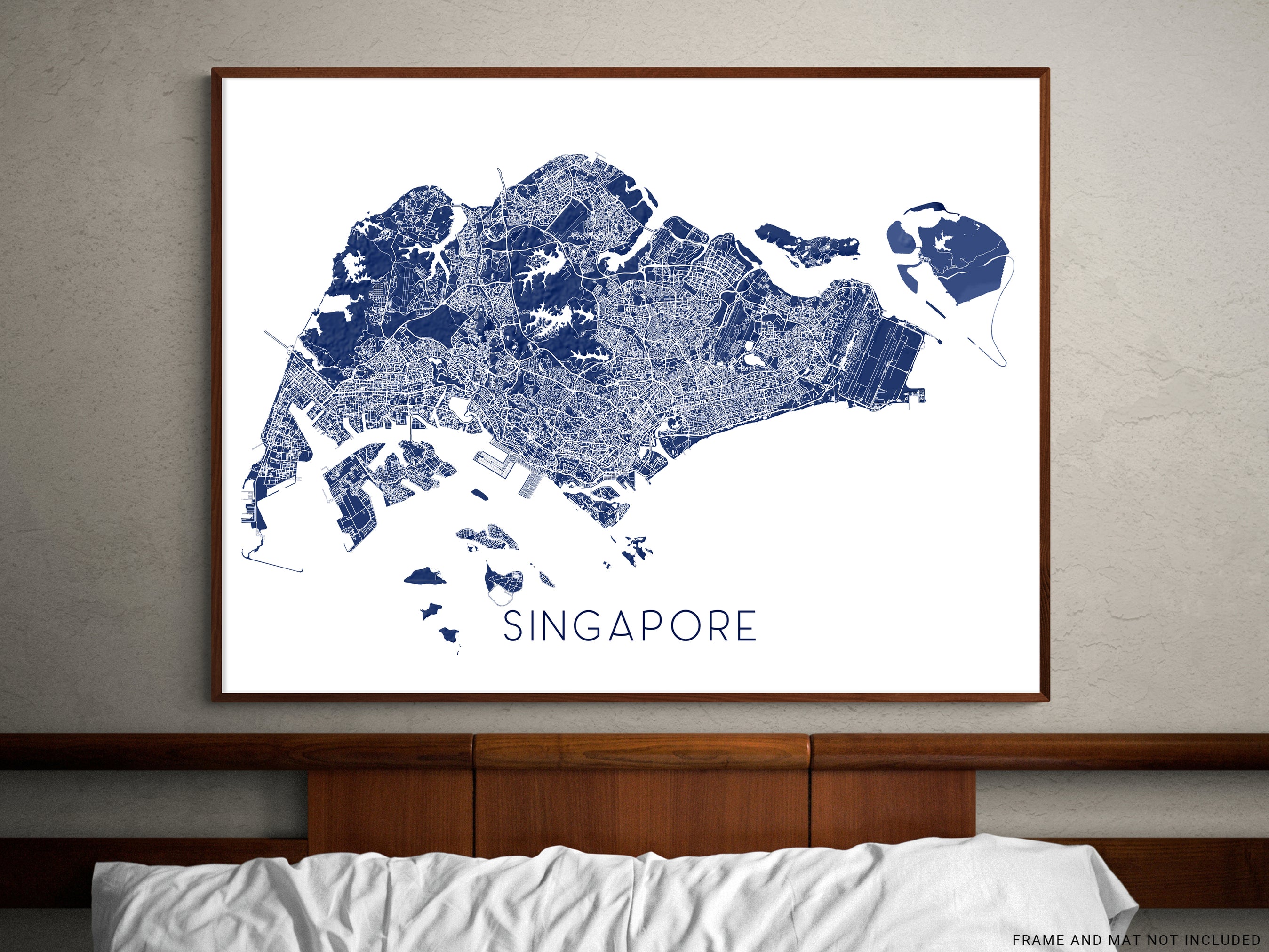 Singapore Map Print Poster - Map of Singapore Wall Art Prints, Singapo ...