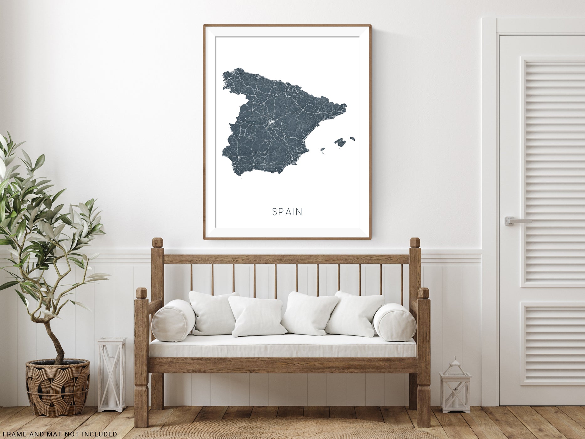 Spain Map Print - Map of Spain Wall Art Poster, Country Maps, Barcelon ...