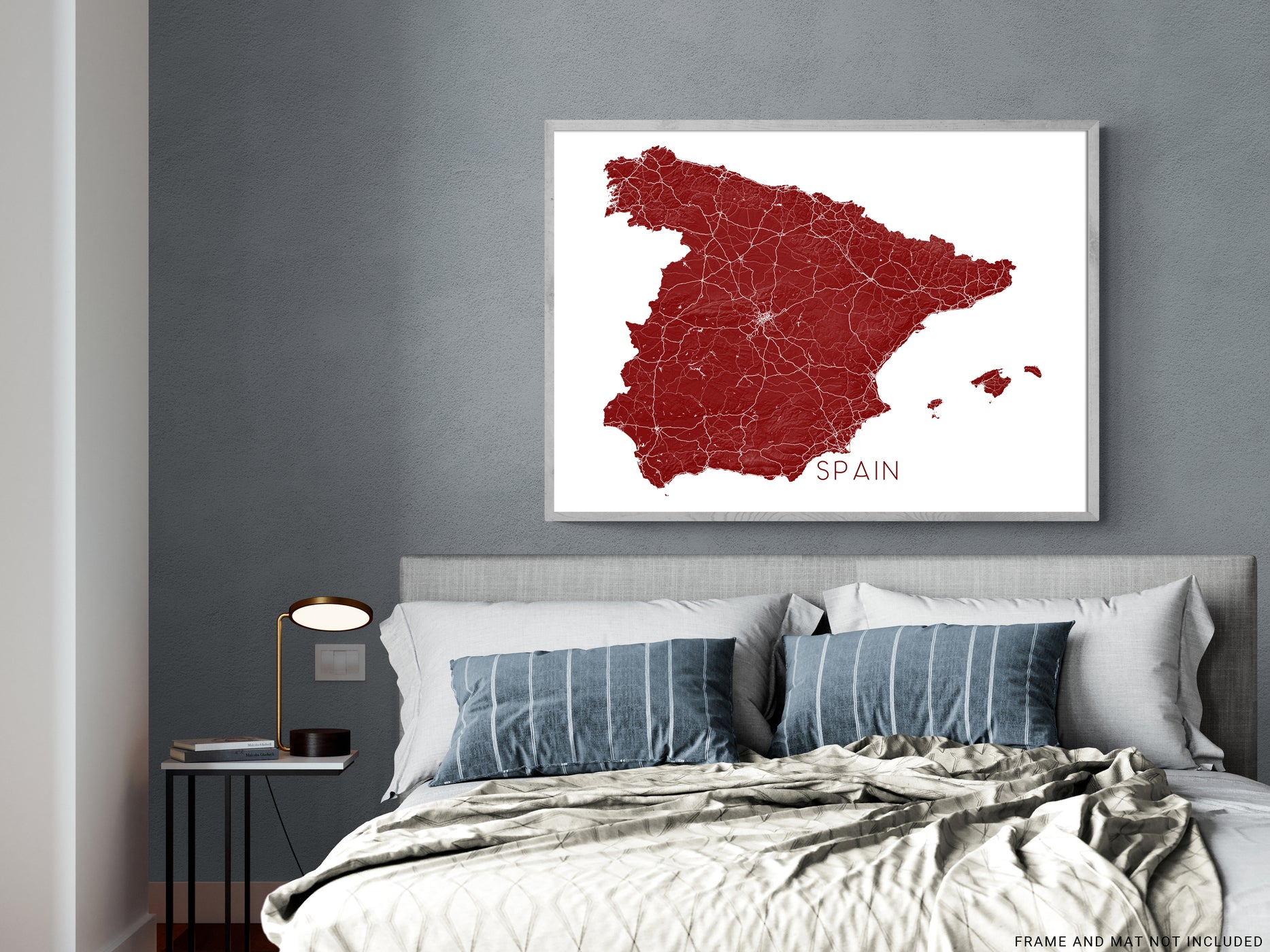 Spain Map Print - Map of Spain Wall Art Poster, Country Maps, Barcelon ...