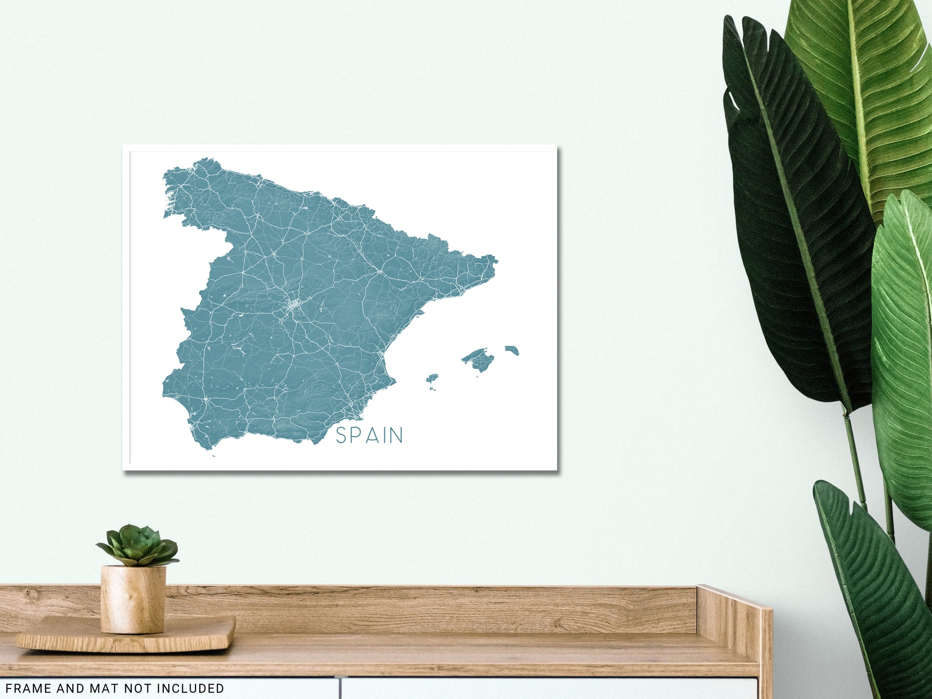 Spain Map Print - Map of Spain Wall Art Poster, Country Maps, Barcelon ...