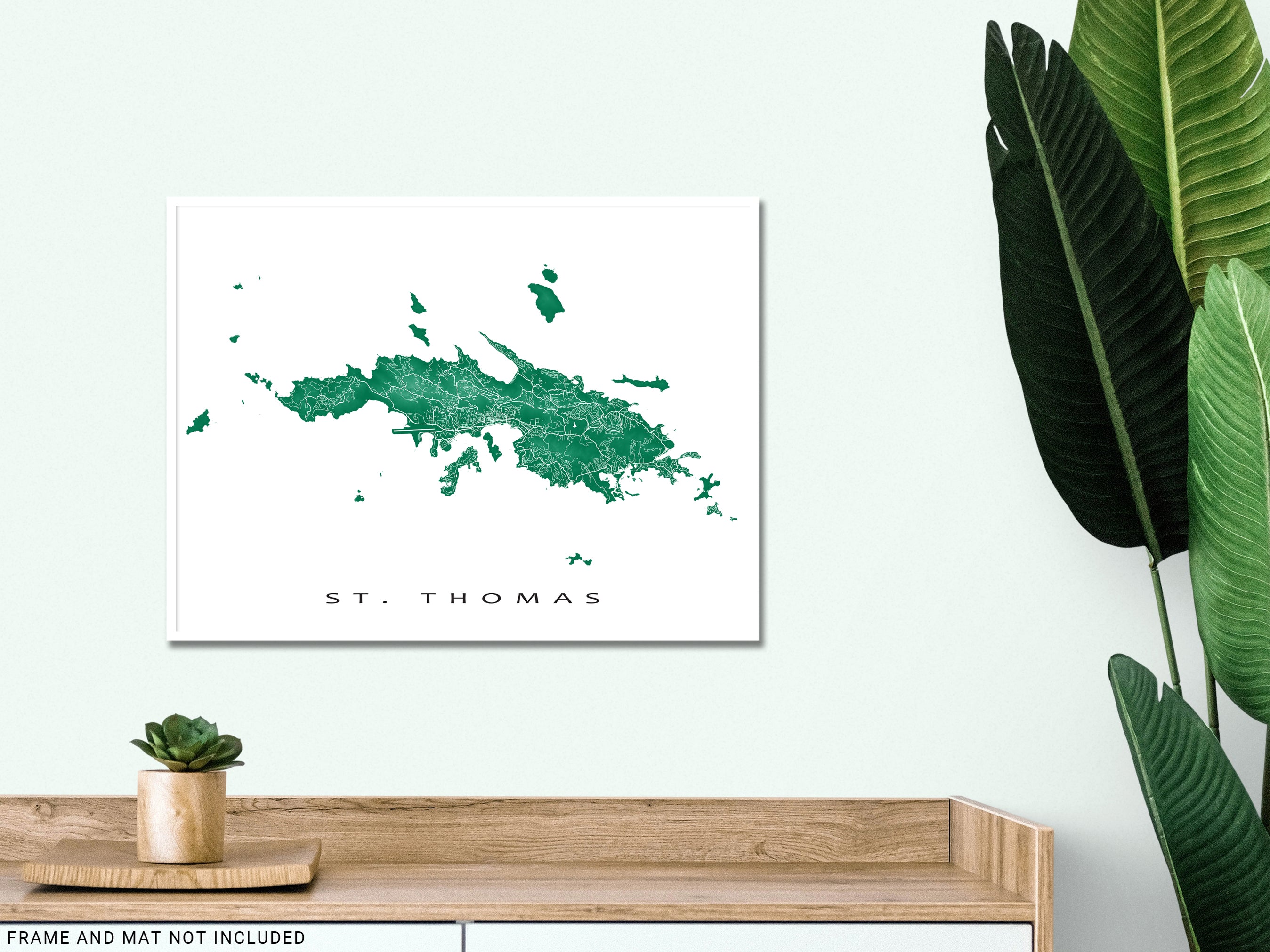 St. Thomas USVI Map Print: US Virgin Islands Wall Art Poster, Topograp ...