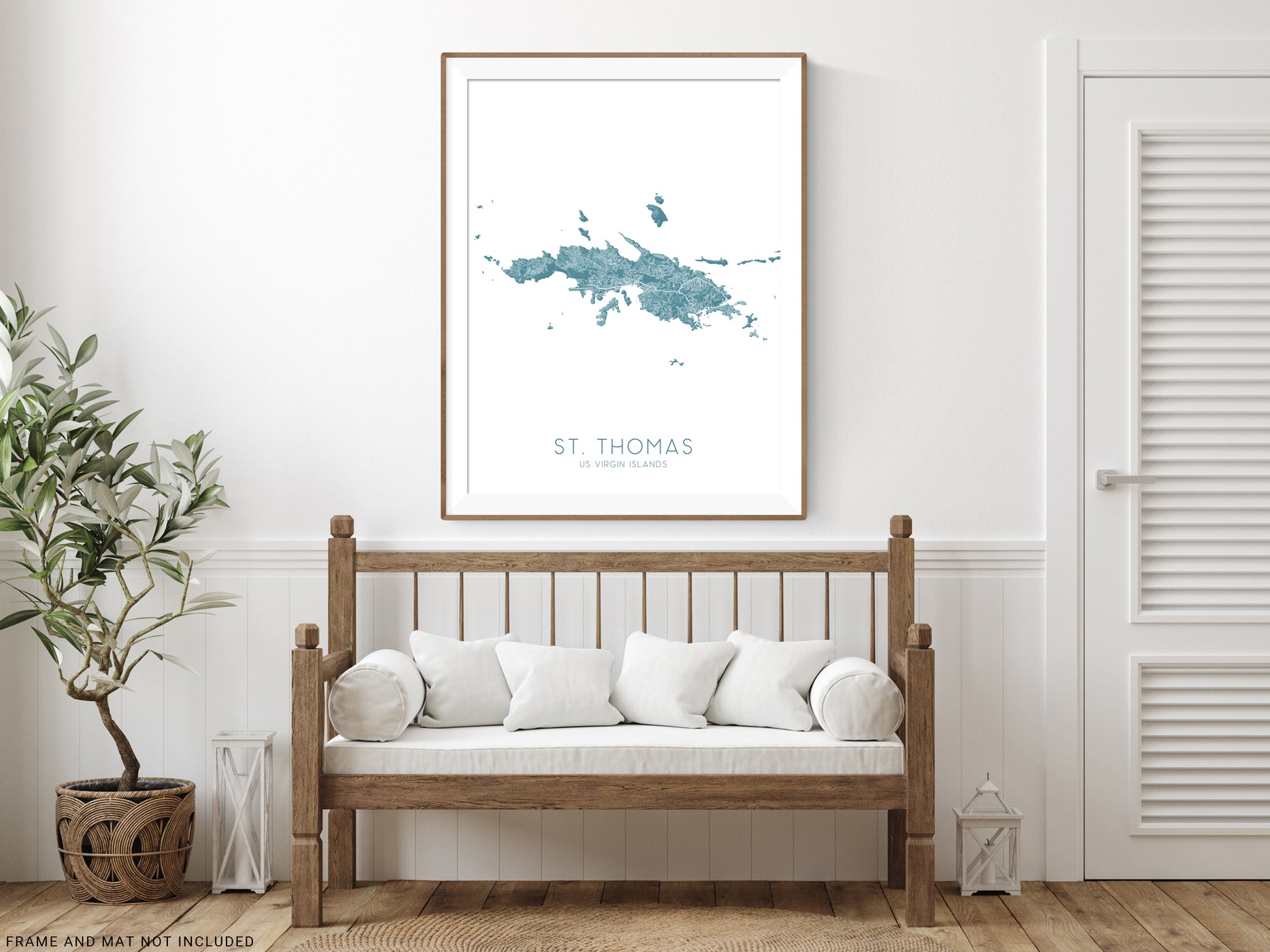 St. Thomas USVI Map Print Poster - Topographic Road Map of St Thomas U ...