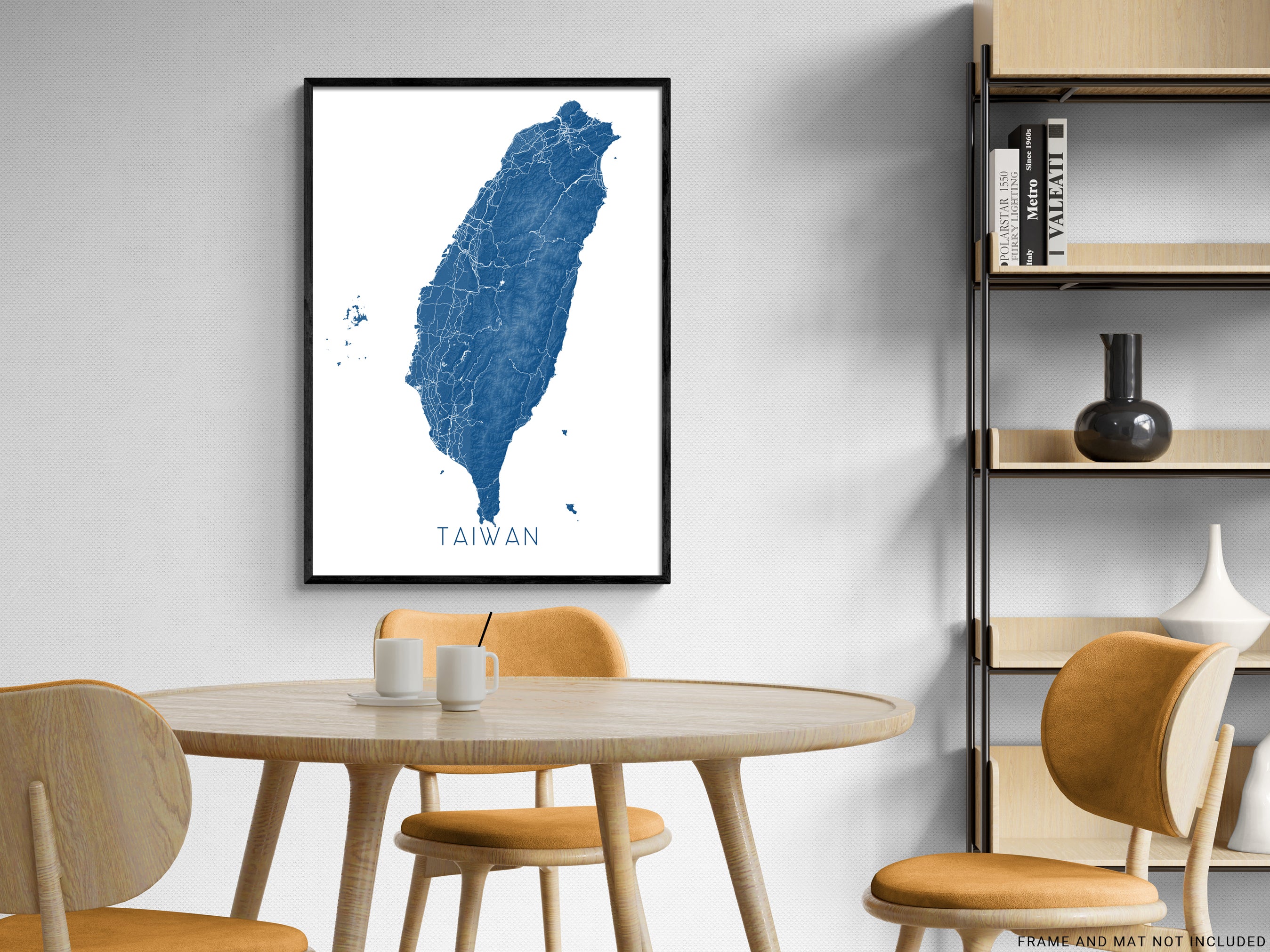 Taiwan Map Print Poster - Country Map of Taiwan Wall Art Prints, Topog ...