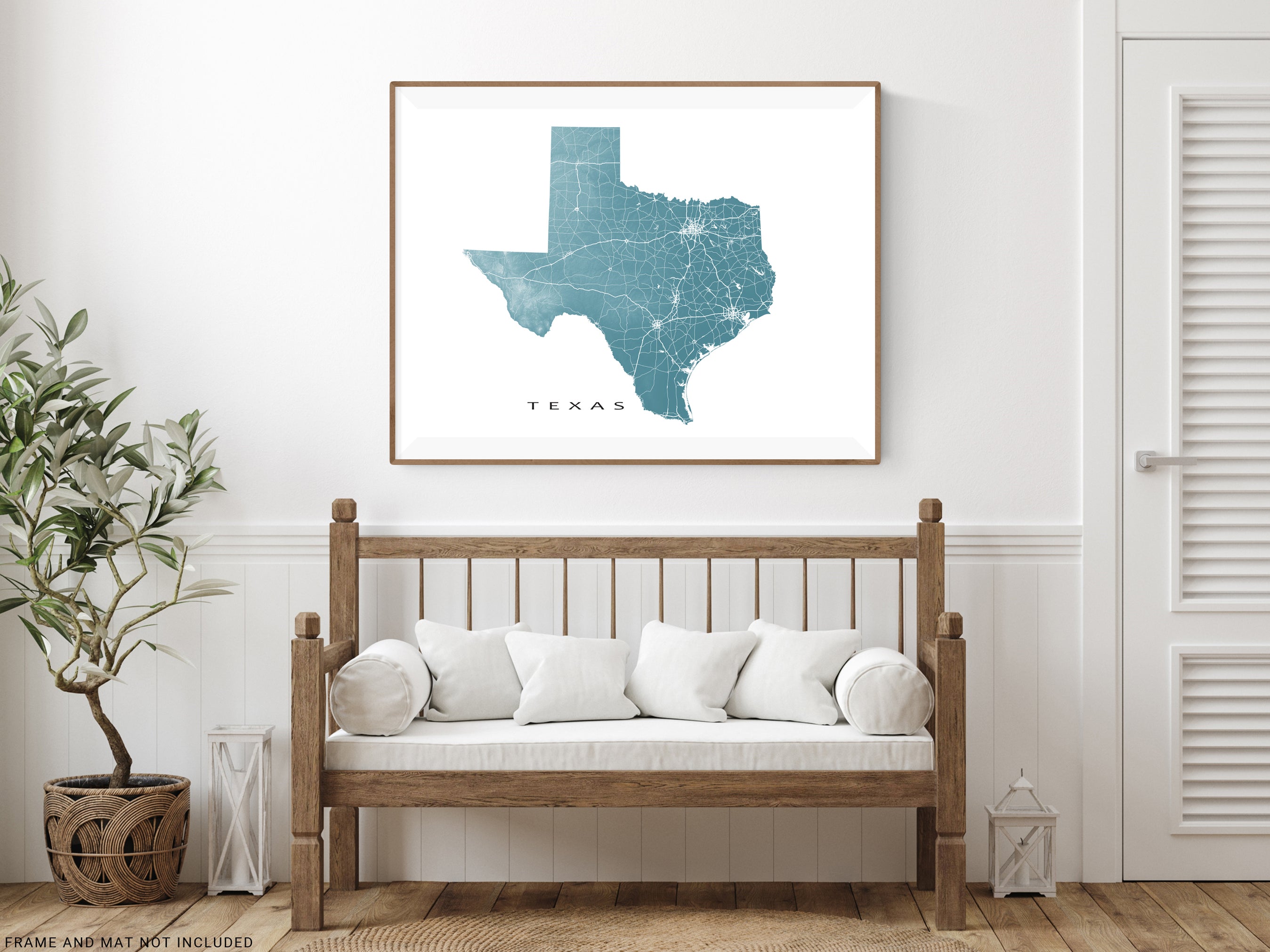 Texas Map Print Poster, TX Wall Art State Road Maps for Home Decor, Au ...