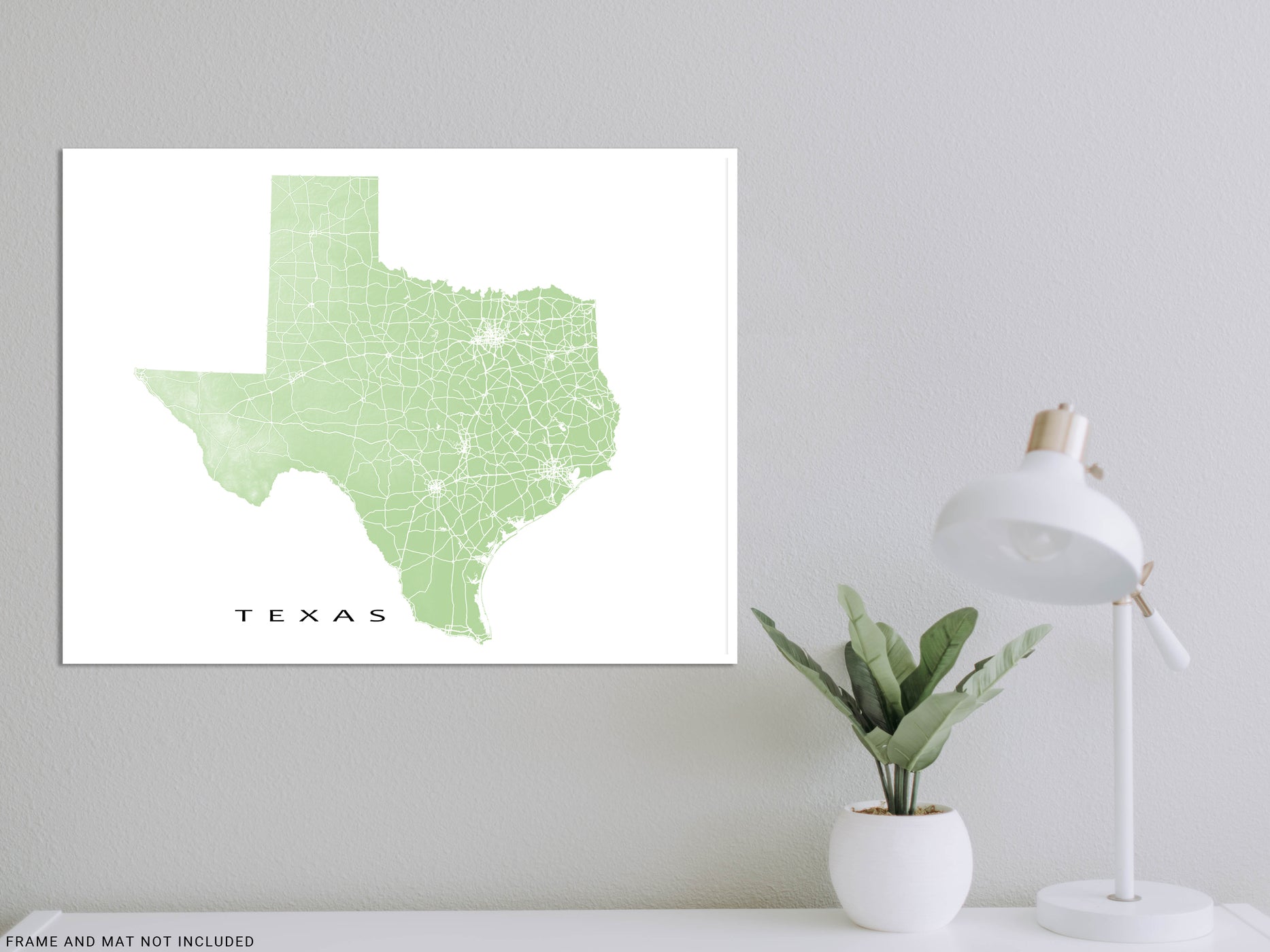Texas Map Print Poster, TX Wall Art State Road Maps for Home Decor, Au ...