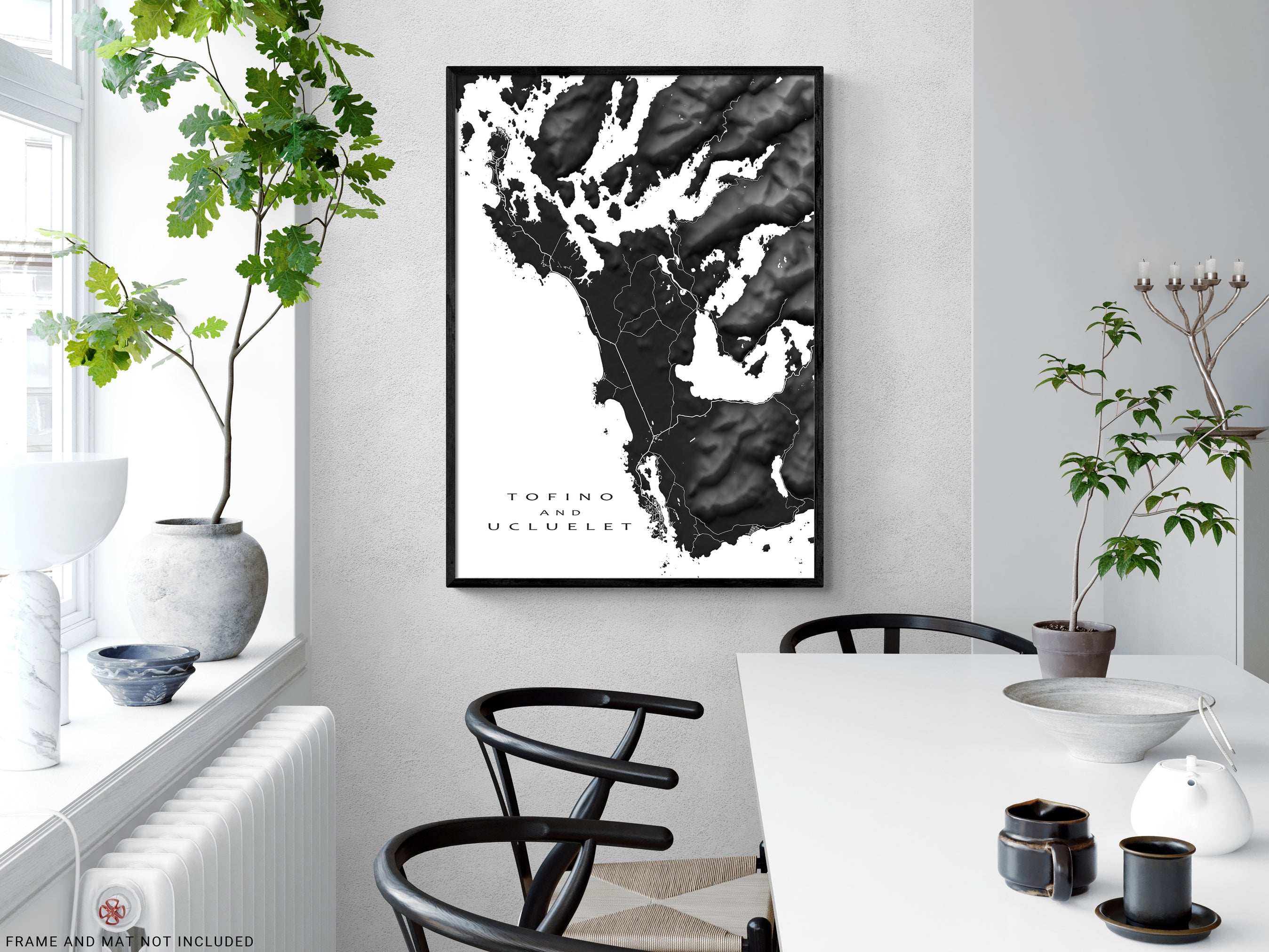 Tofino and Ucluelet Map Wall Art Print, Vancouver Island BC Canada Pos ...