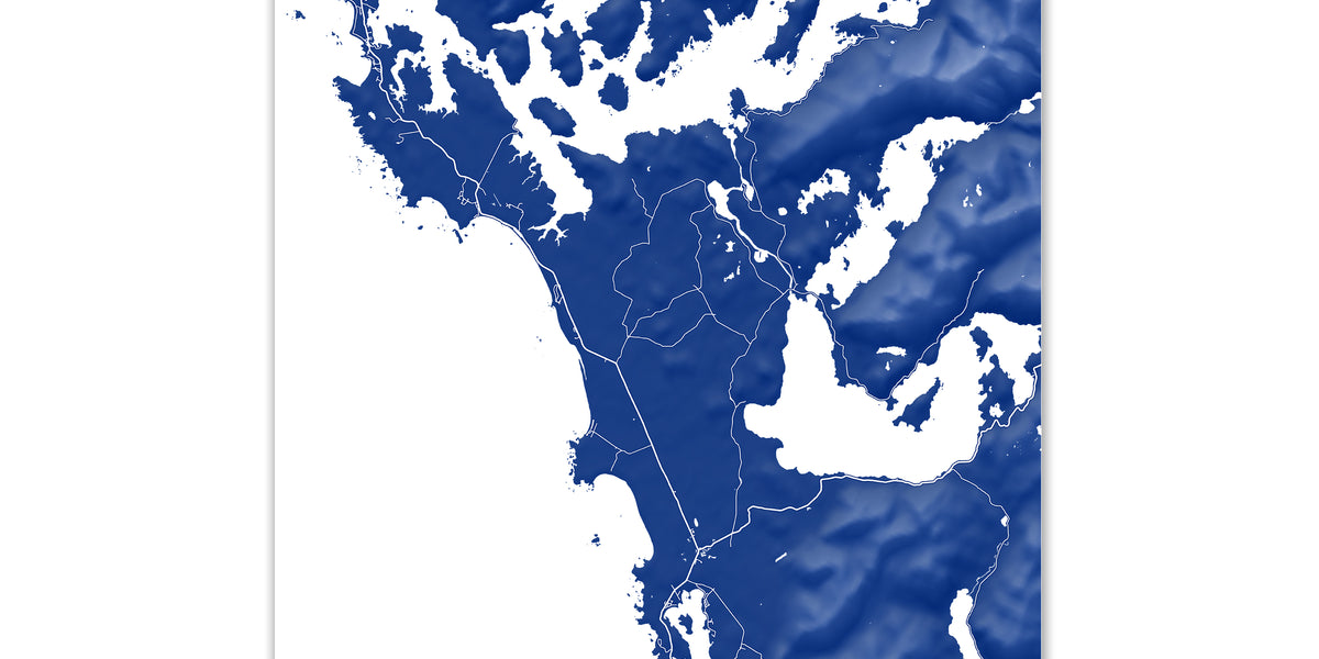 Tofino and Ucluelet Map Wall Art Print, Vancouver Island BC Canada Pos ...