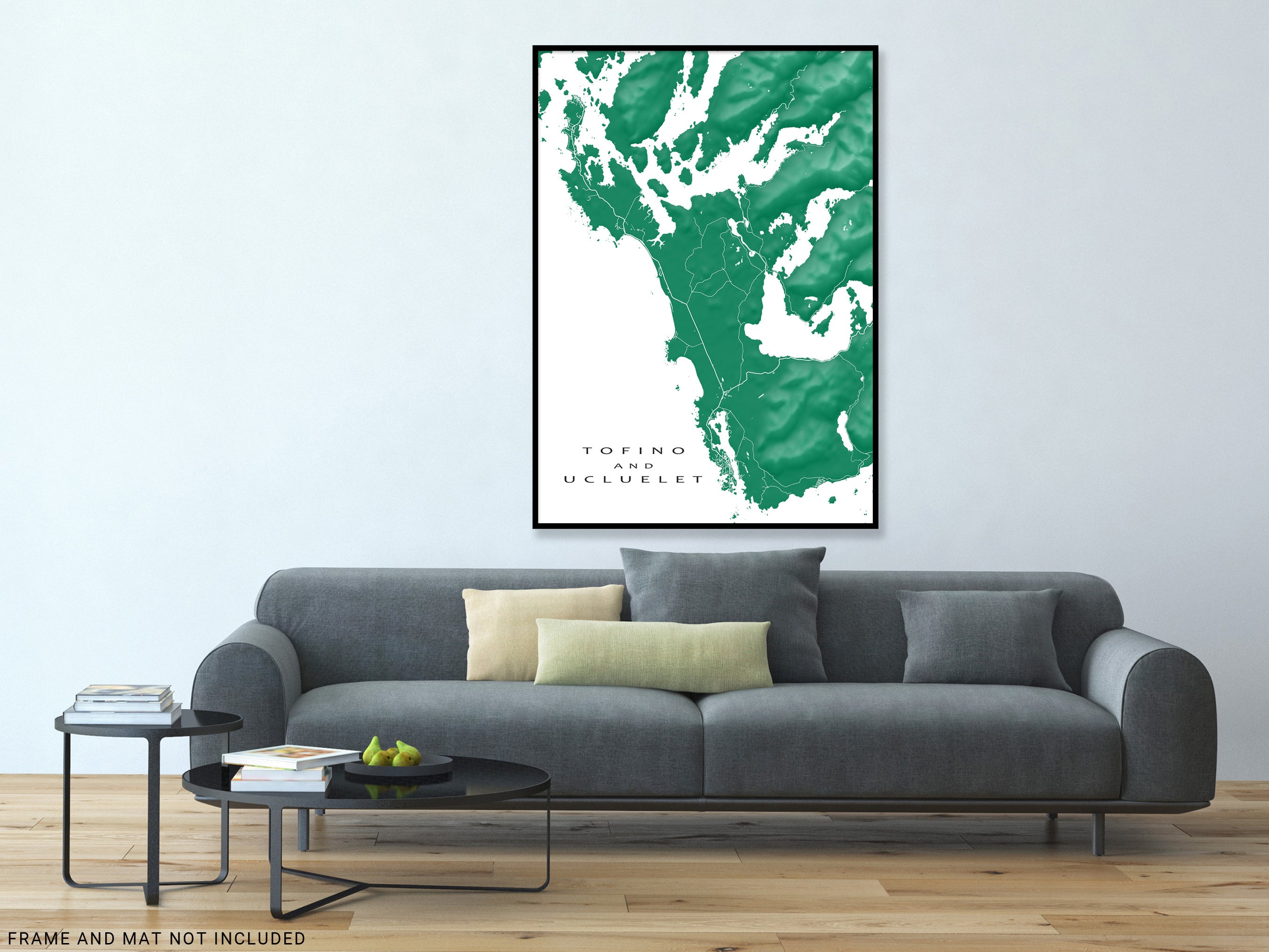 Tofino and Ucluelet Map Wall Art Print, Vancouver Island BC Canada Pos ...