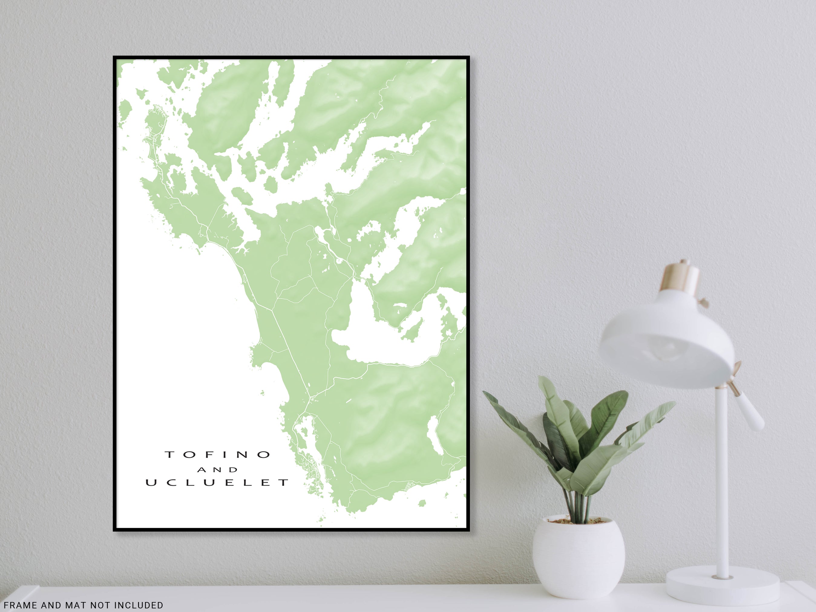Tofino and Ucluelet Map Wall Art Print, Vancouver Island BC Canada Pos ...