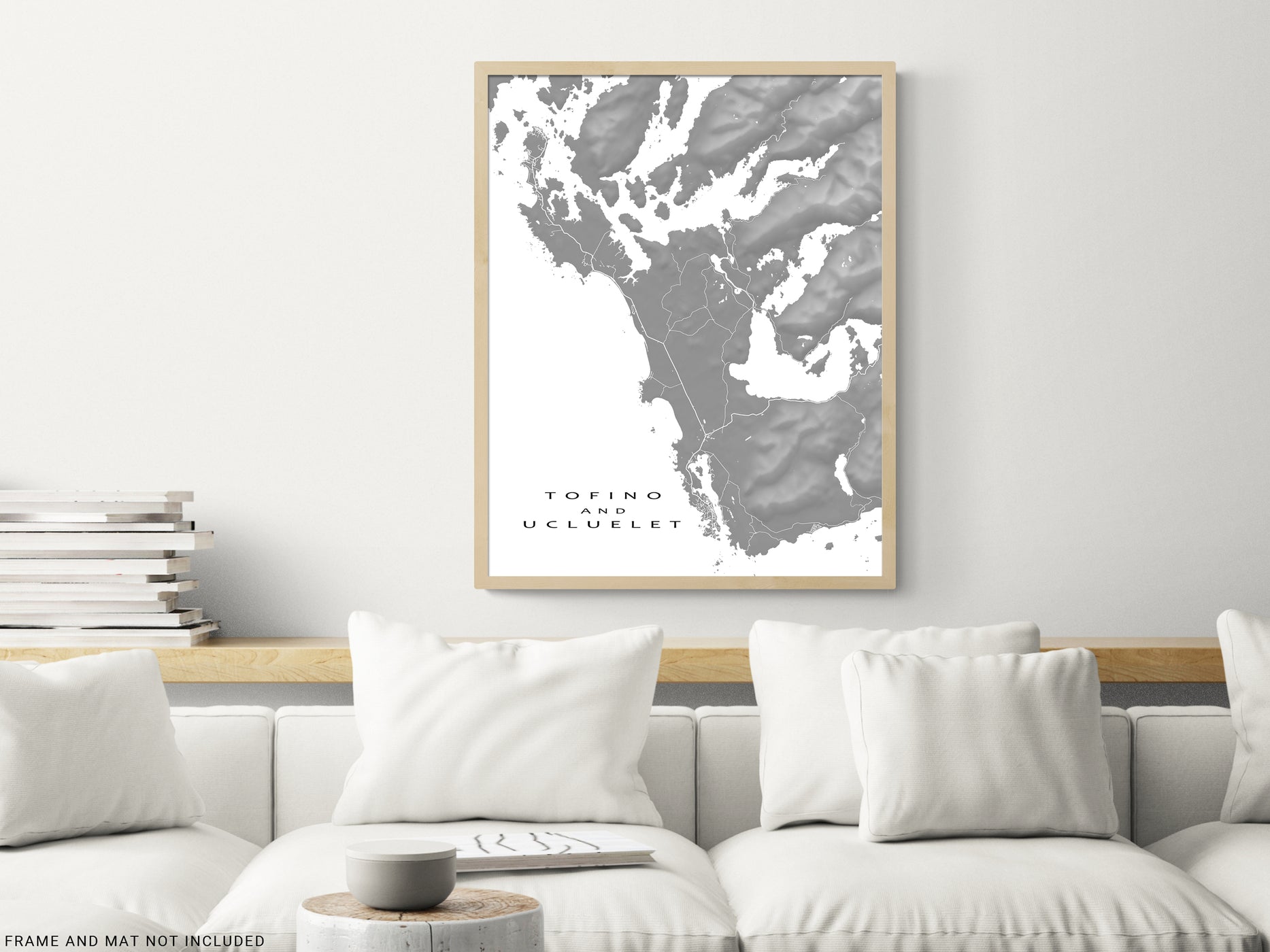 Tofino and Ucluelet Map Wall Art Print, Vancouver Island BC Canada Pos ...